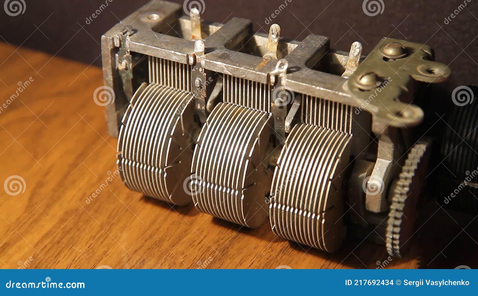 Variable Capacitor for Changing the Frequency of the Radio. Stock ...