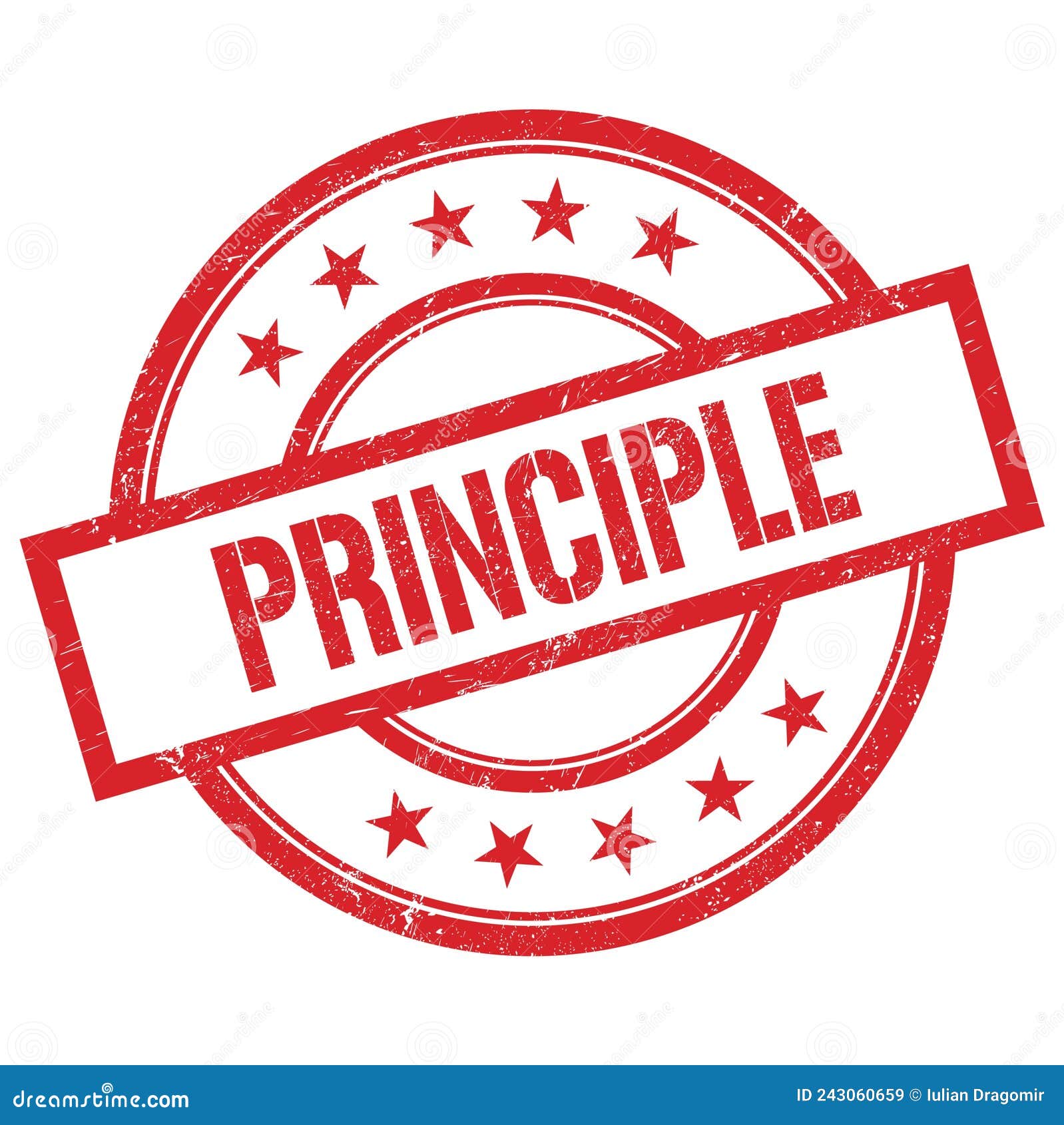 PRINCIPLE Text Written on Red Vintage Round Stamp Stock Illustration ...