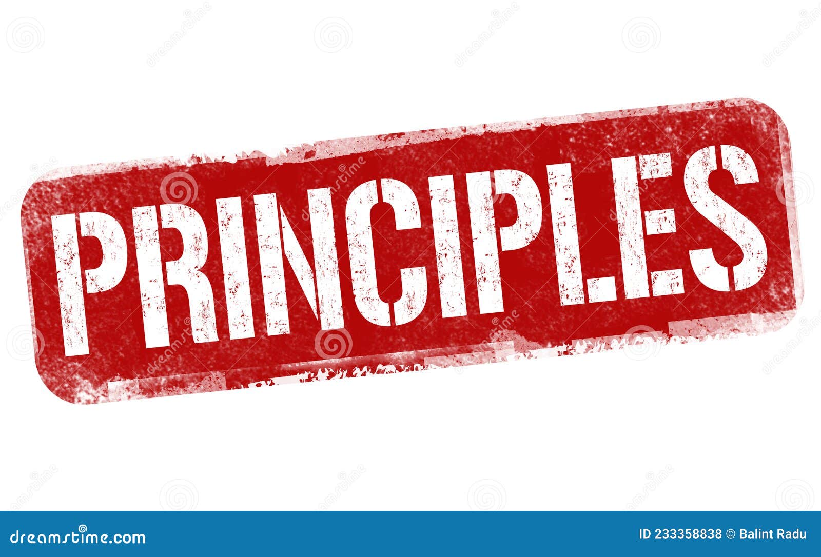Principles Rubber Stamp Isolated On White. Cartoon Vector ...
