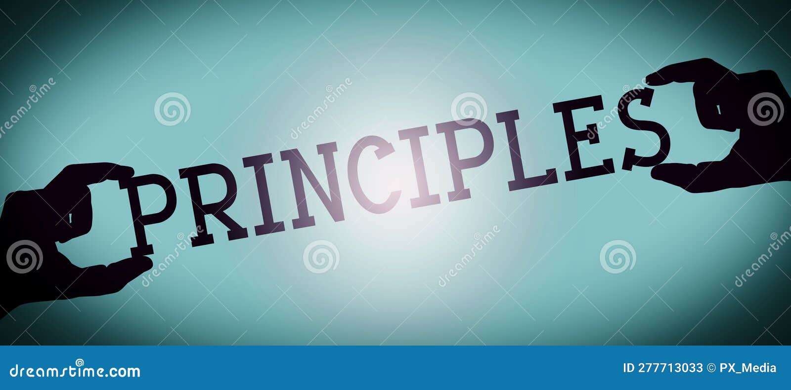 Principles - Human Hands Holding Black Silhouette Word Royalty-Free ...