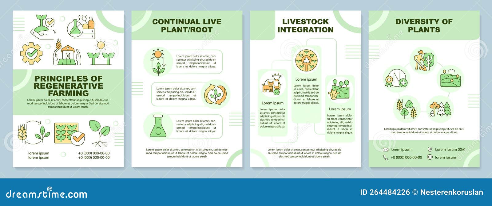 Principles Of Regenerative Farming Brochure Template Vector ... Principles Of Regenerative Farming Brochure Template Vector ...