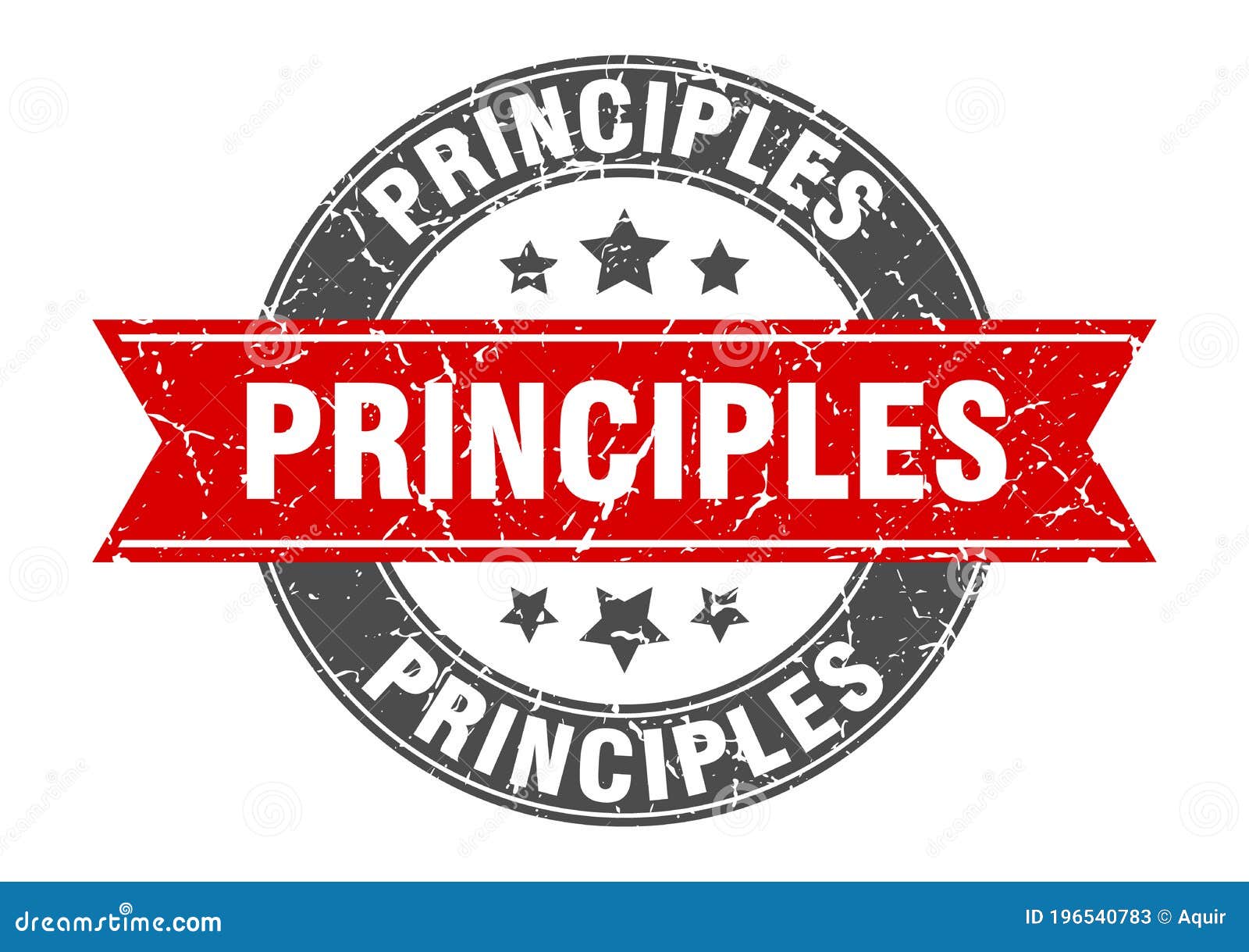 Principles Round Stamp with Ribbon. Label Sign Stock Vector ...