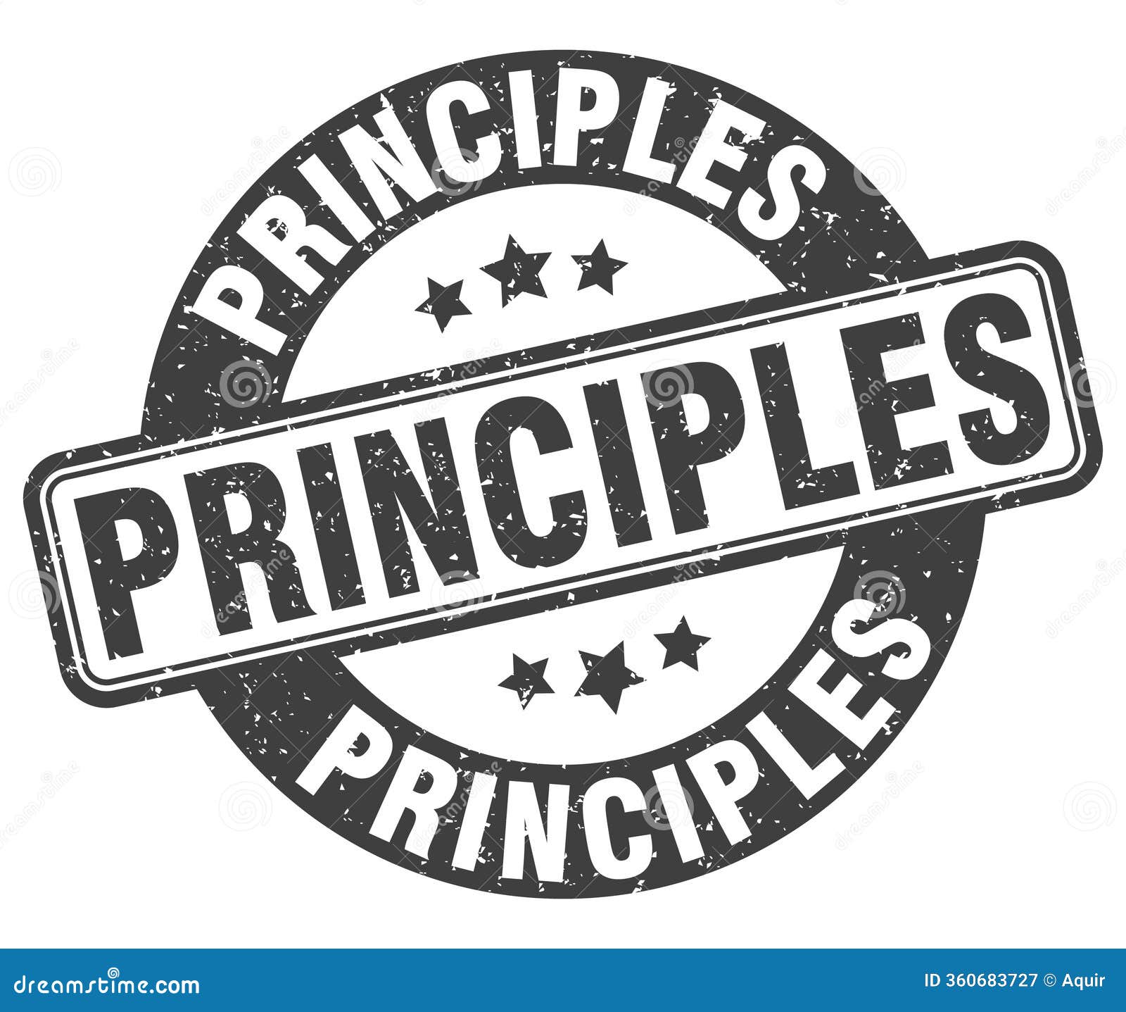 Principles Stamp. Principles Round Vintage Grunge Label. Cartoon Vector ...