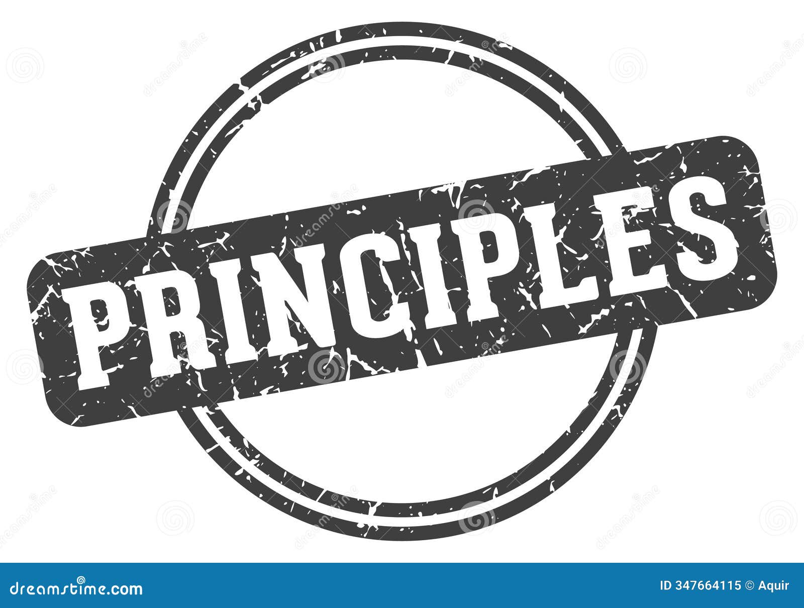 Principles Rubber Stamp Isolated On White. Cartoon Vector ...