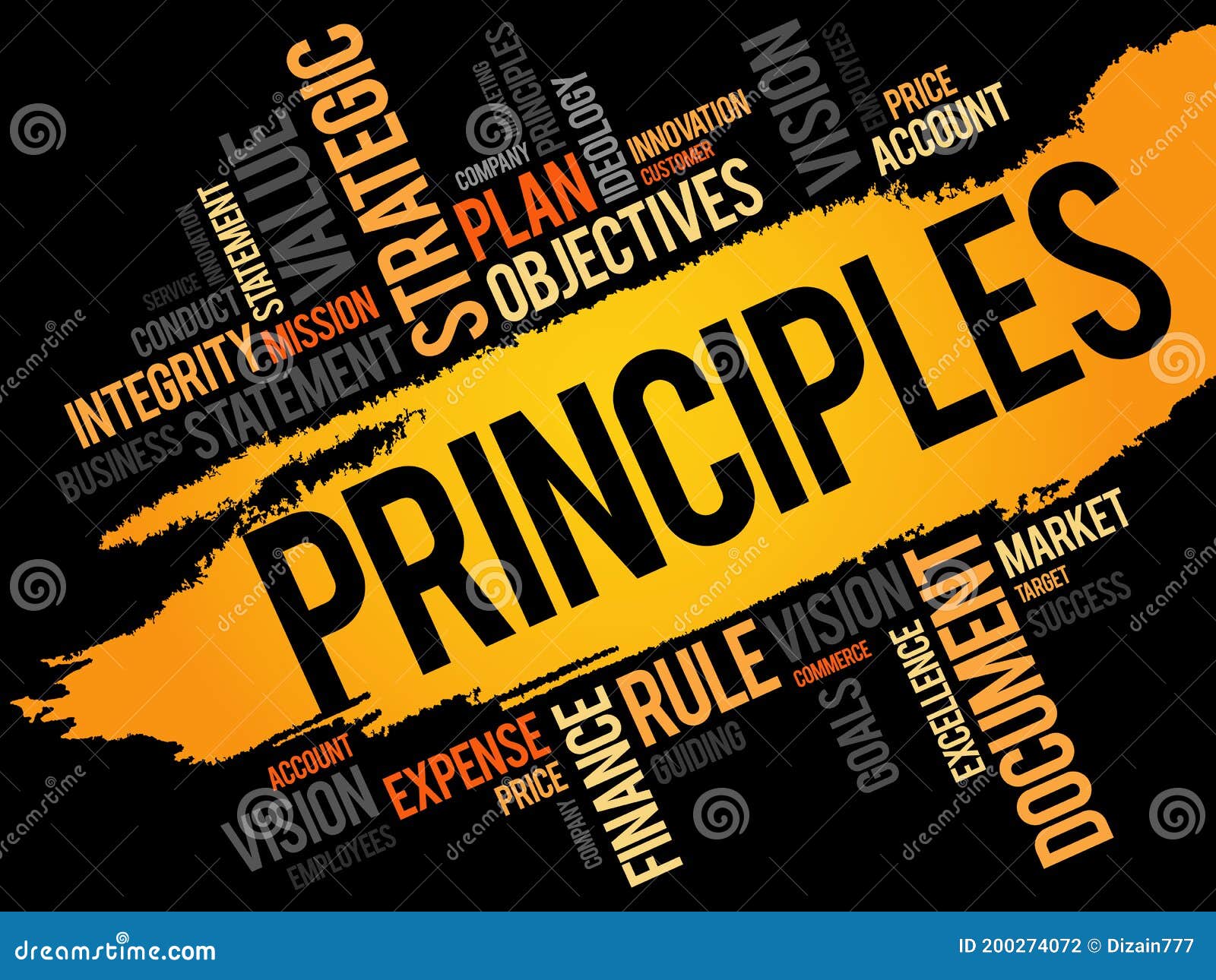 Principles word cloud stock illustration. Illustration of employee ...