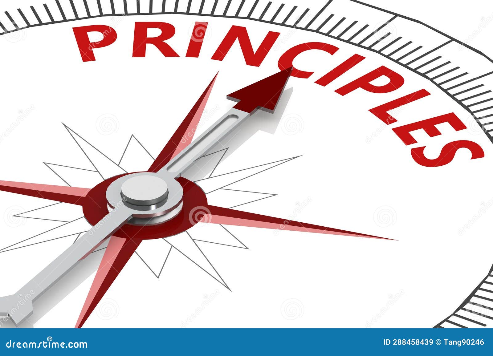 Principles Word with White Compass Stock Illustration - Illustration of ...