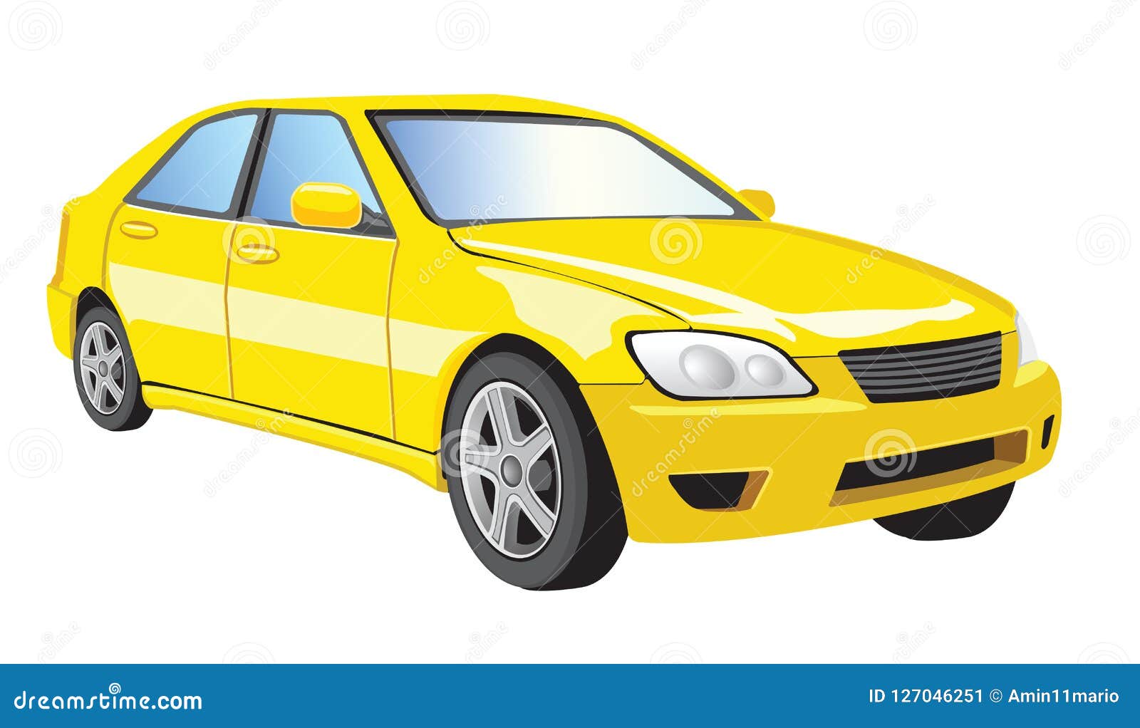 Classic Yellow Car Illustration Design Stock Vector - Illustration of ...