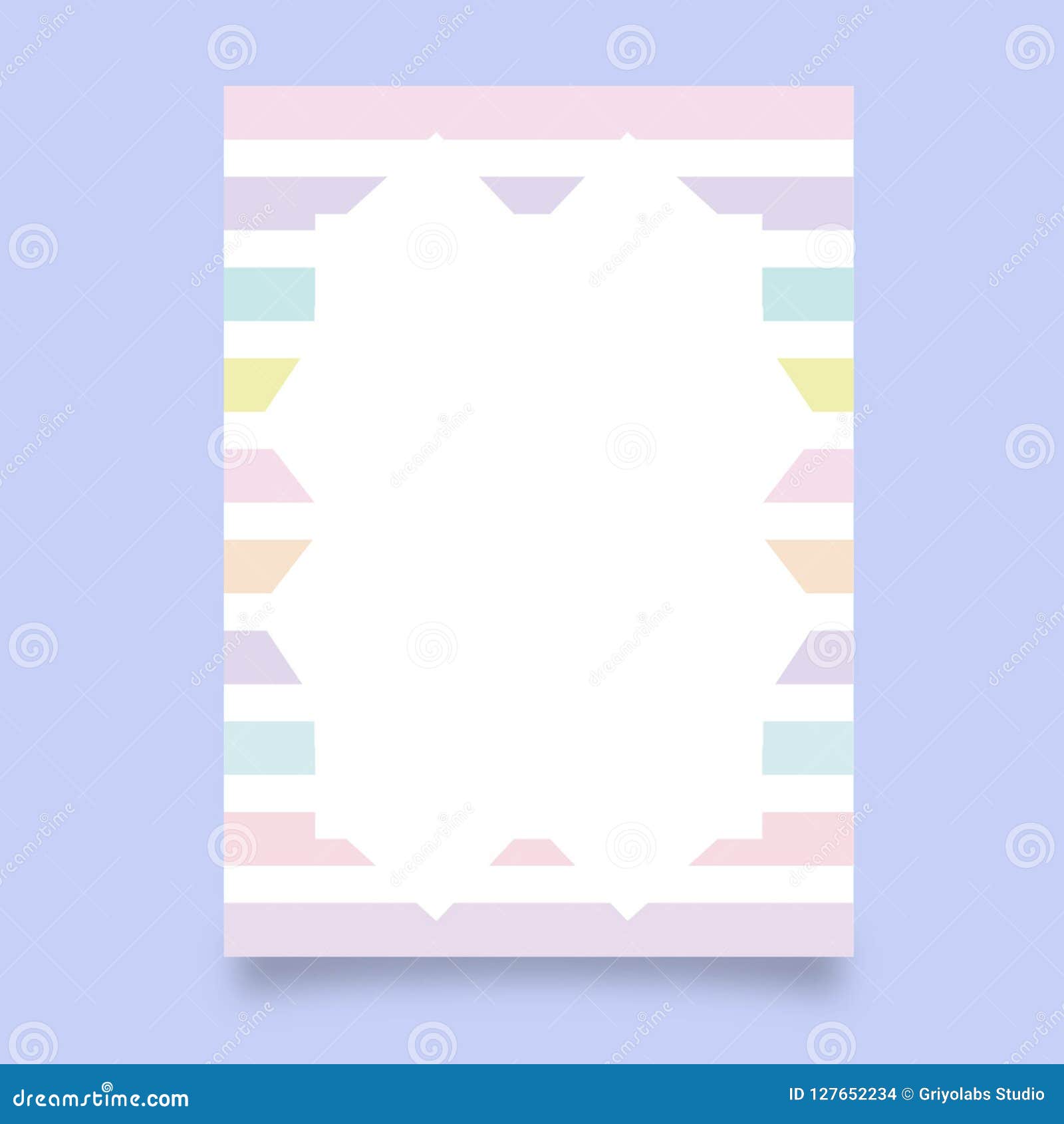 Blank Card Template Design Pastel Stock Illustration - Illustration of ...