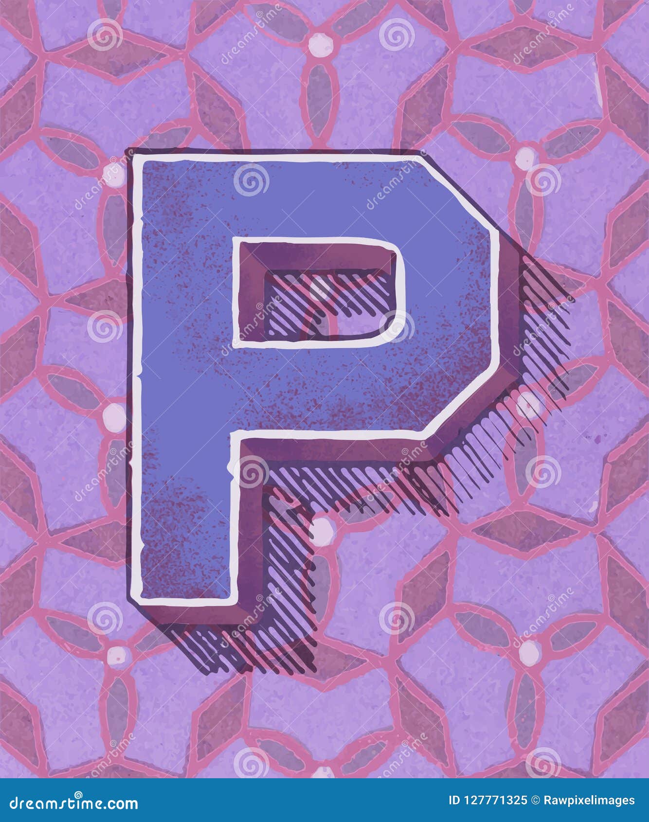 Capital Letter P Vintage Typography Style Stock Vector - Illustration ...