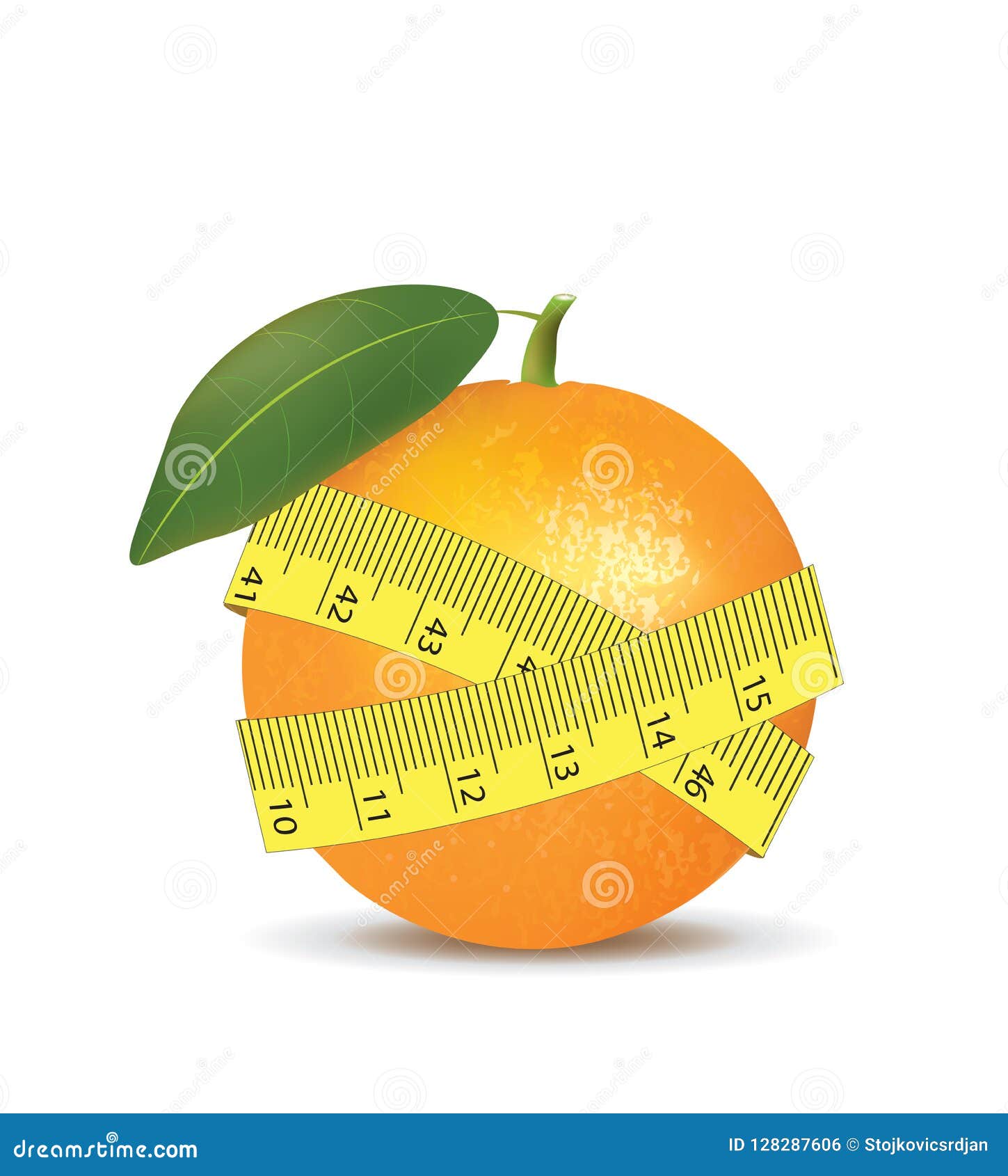 Orange Fruit with Measurement Tape Stock Vector - Illustration of diet ...