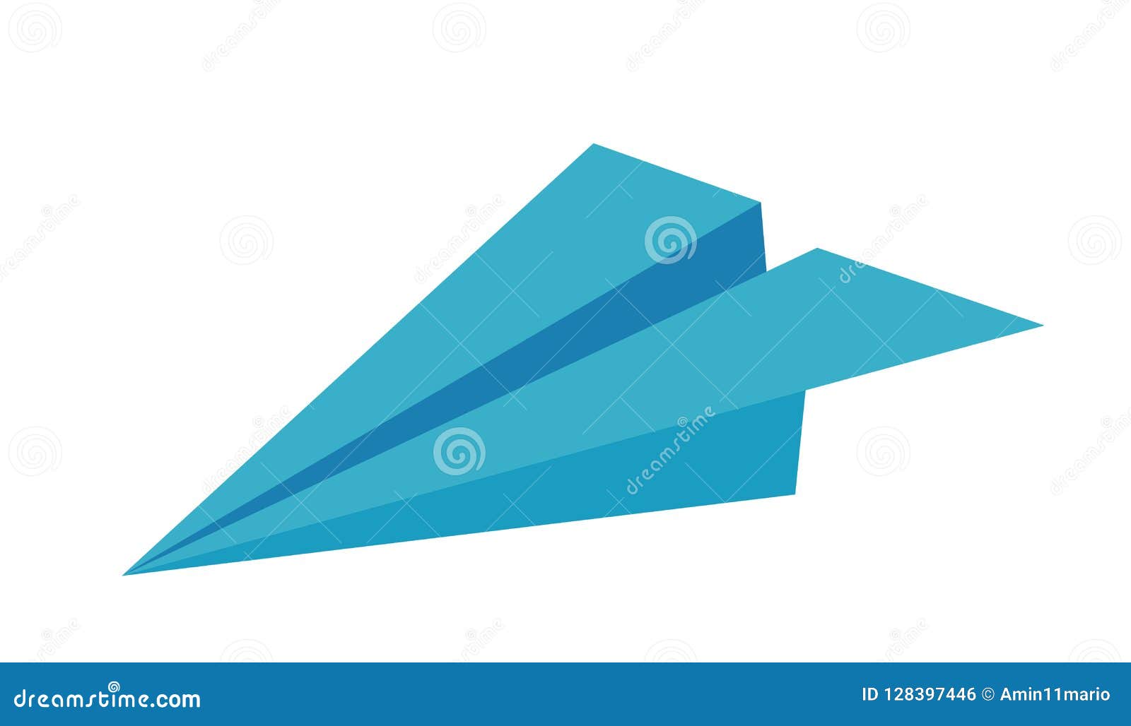 Beautiful blue paper plane stock illustration. Illustration of freedom ...