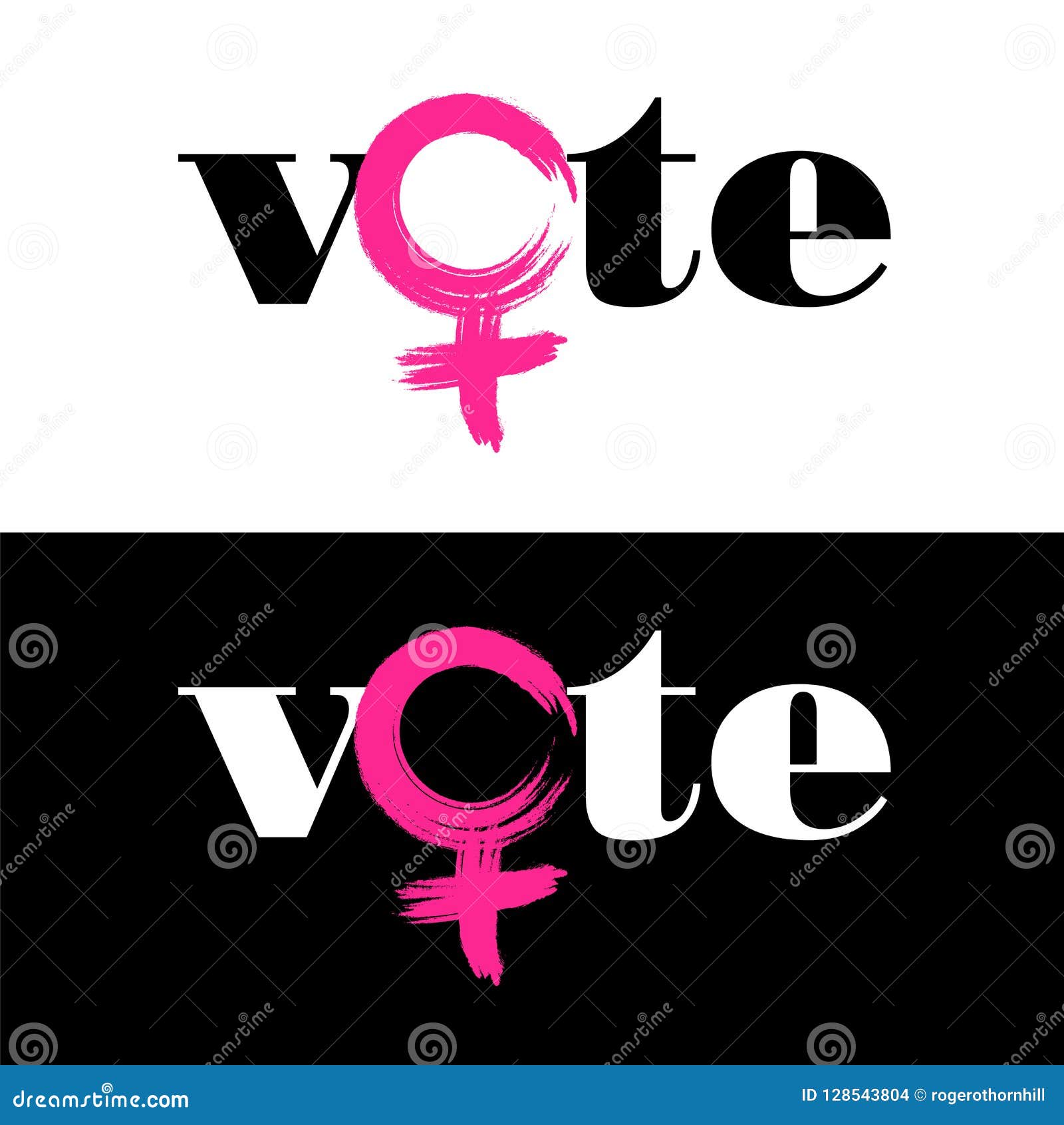 The Word Vote is Combined with Female Symbol To Encourage Women To Vote ...