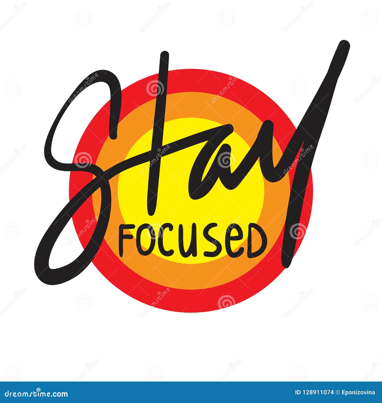 Stay Focused - Inspire and Motivational Quote. Hand Drawn Beautiful ...