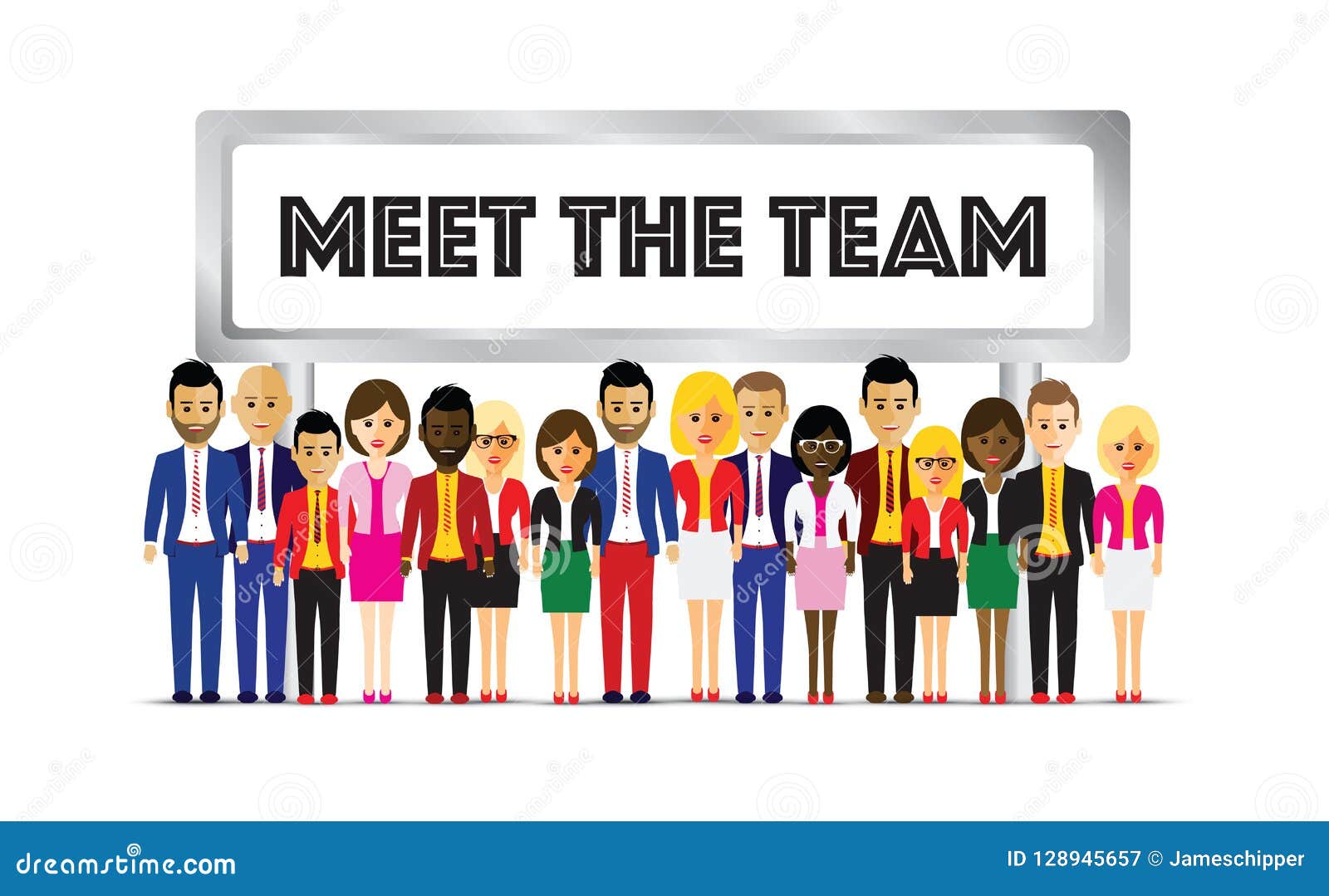 Large Group of Different People in a Team Stock Vector - Illustration ...