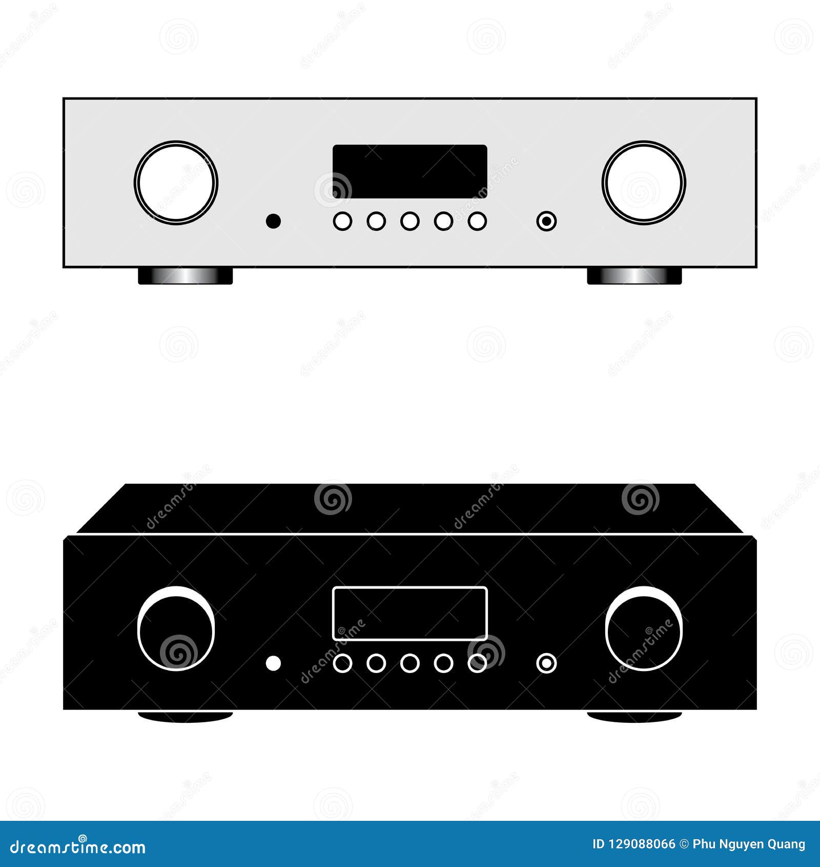 Integrated Amplifier. Audio System. Flat and Perspective Vector Stock ...