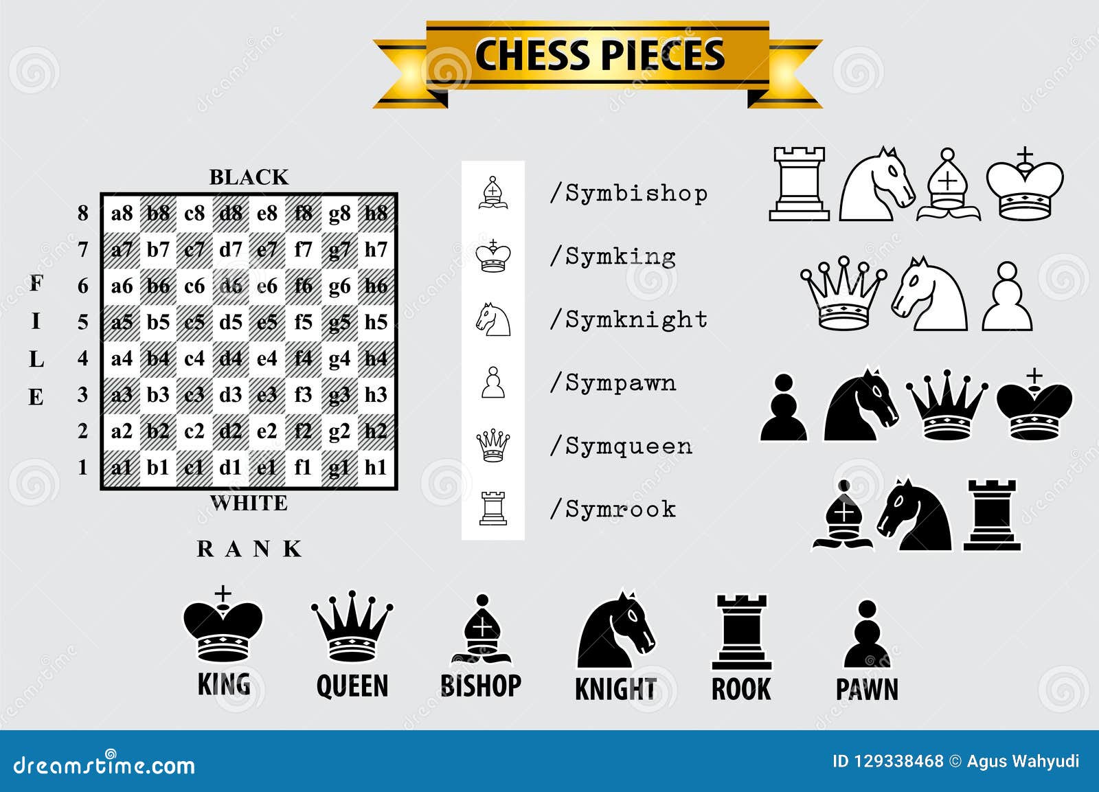 Set of Chess Piece Element, Winner and Looser Concept, in a Fair Game ...