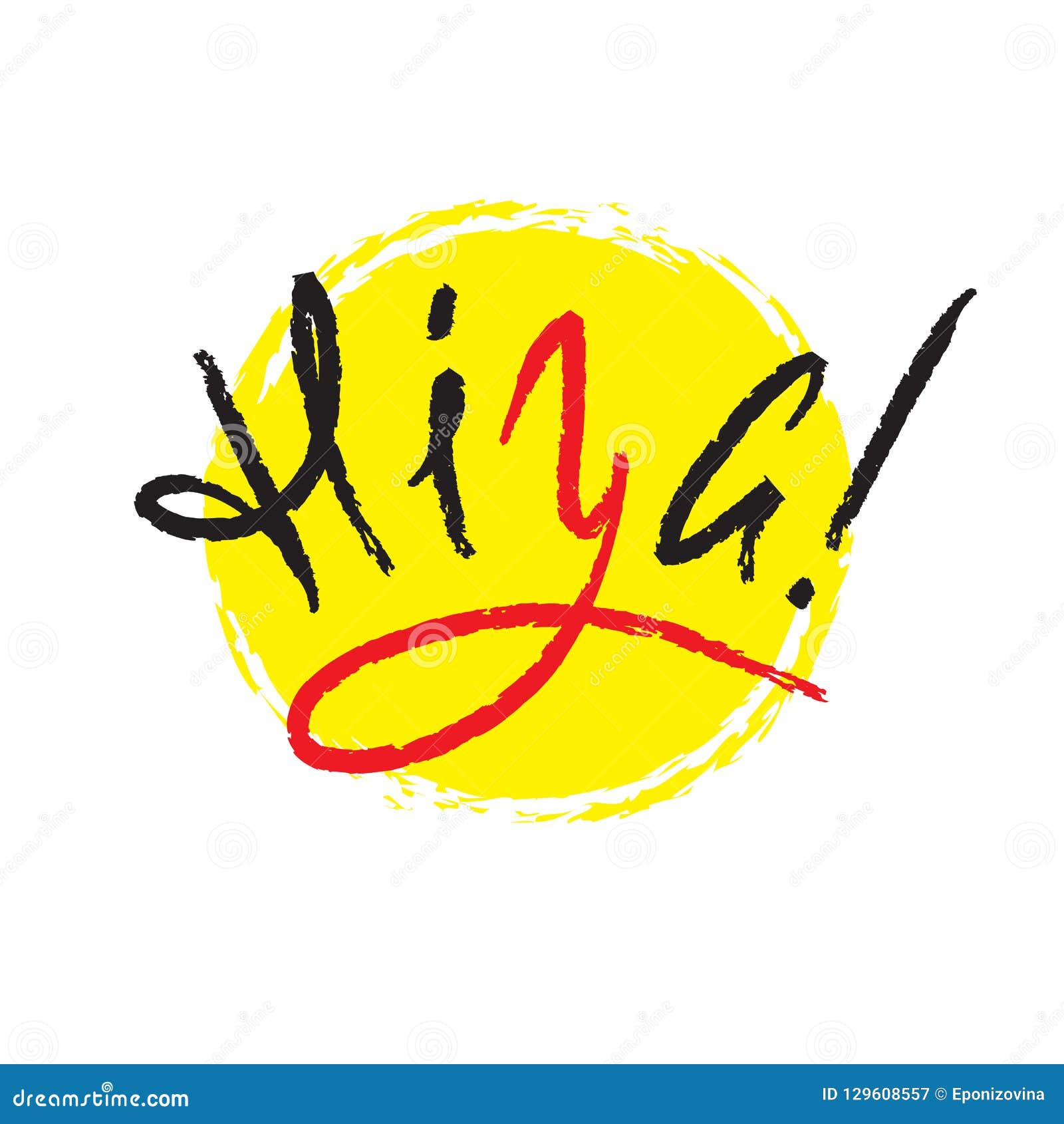 Hiya - Simple Salutatory Inspire And Motivational Quote. Hand Drawn ...