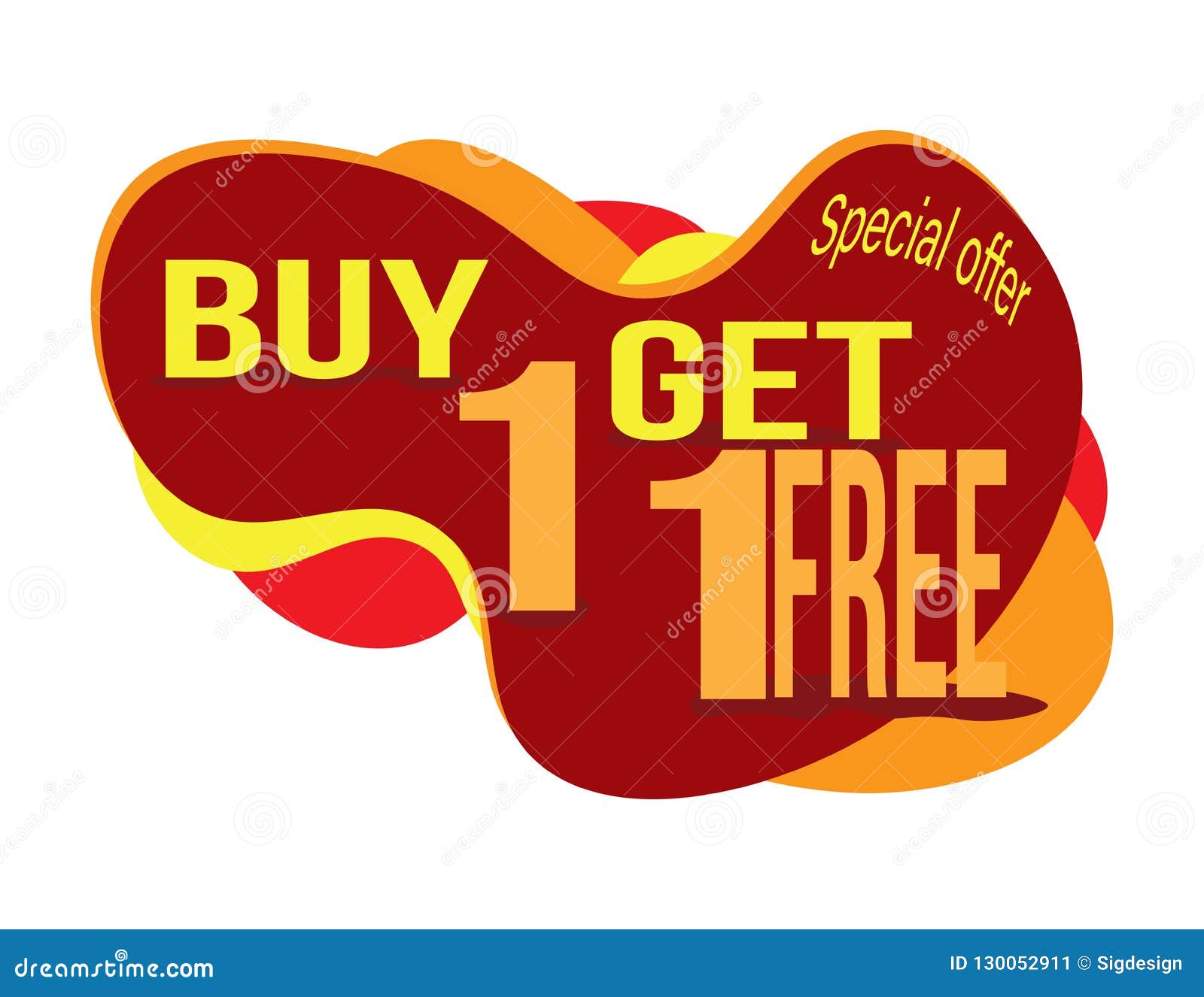 Abstract Special Offer Icon. Buy One Get One Free, Abstract Shapes ...