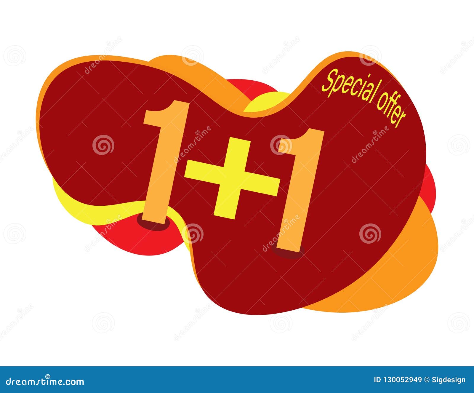 Abstract One Plus One Icon, Special Offer and Numbers, Abstract Shapes ...