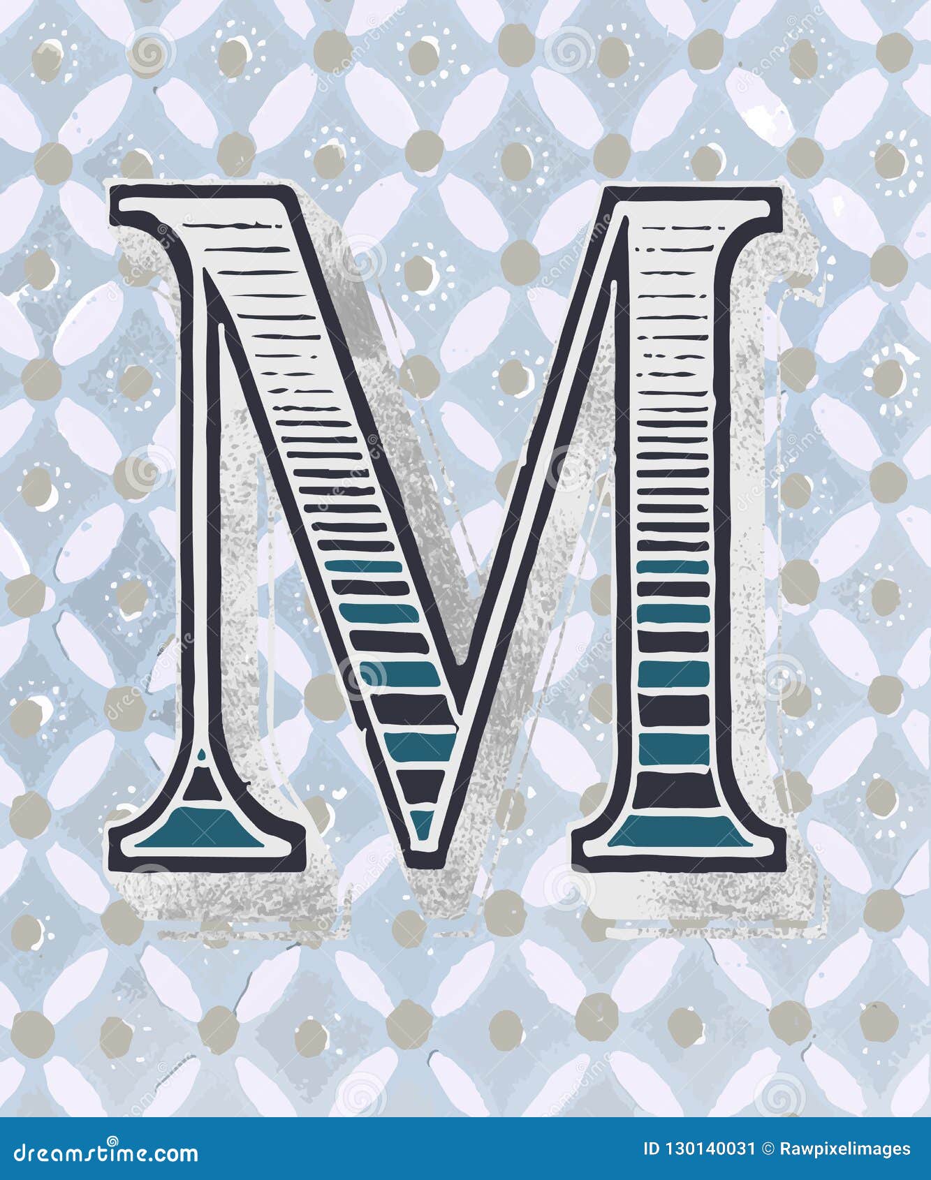 Capital Letter M Vintage Typography Style Stock Vector - Illustration ...