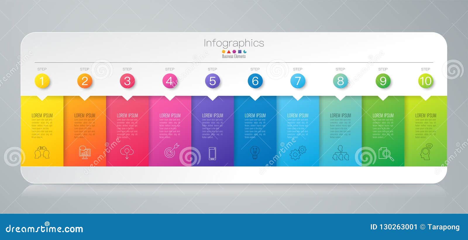 Infographics Design Vector and Business Icons with 10 Options. Stock ...