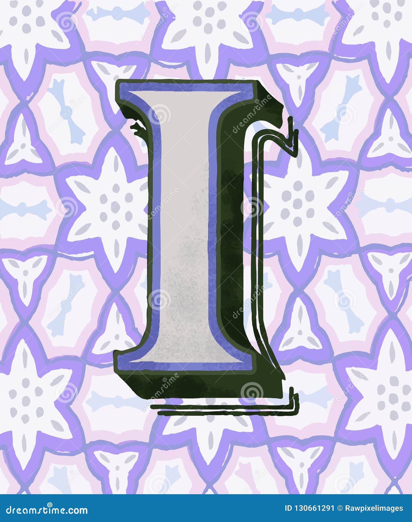 Capital Letter I Vintage Typography Style Stock Vector - Illustration ...