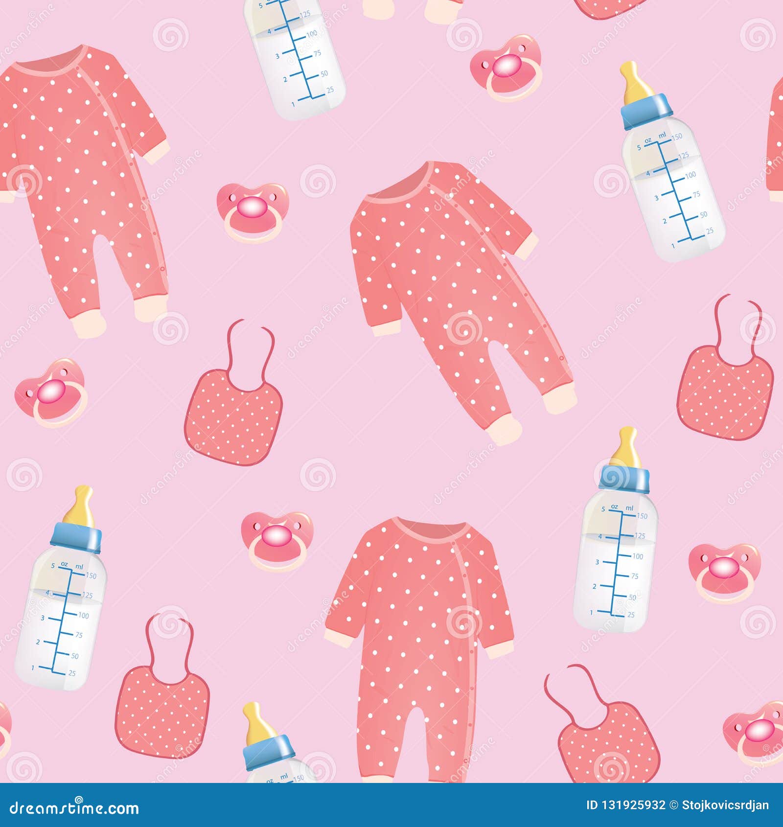 Baby Stuff Seamless Pattern Stock Vector - Illustration of fashion ...