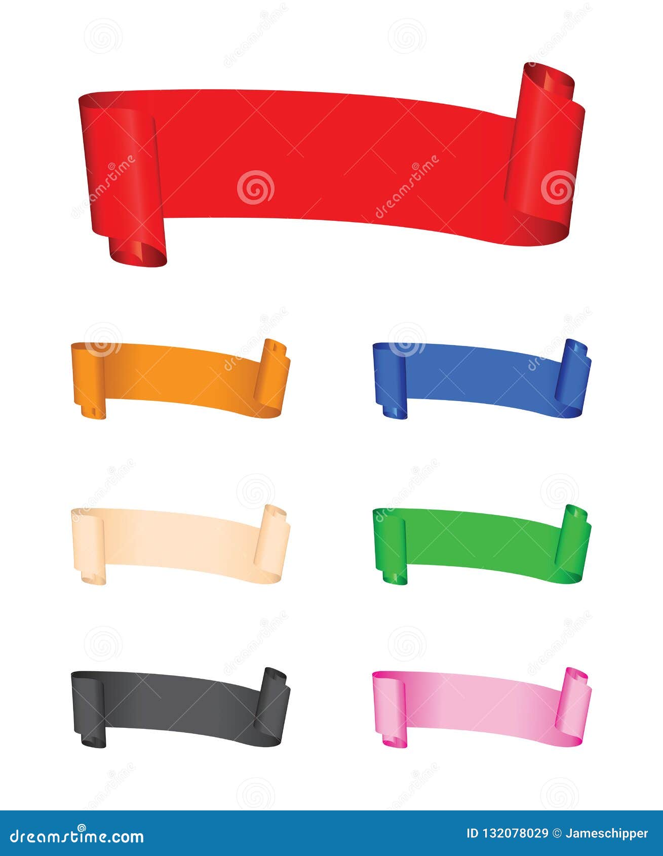 Set of Multi Coloured Banners Stock Vector - Illustration of curled ...