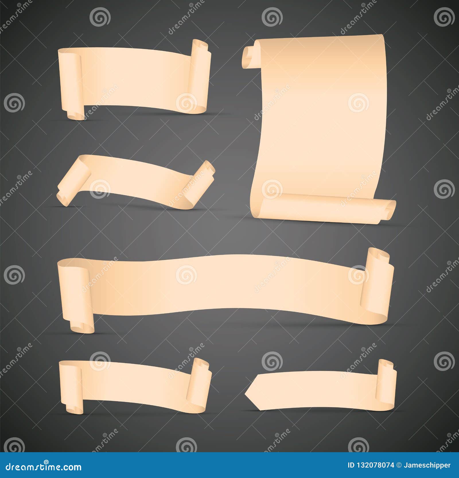 Set of cream banners stock vector. Illustration of collection - 132078074