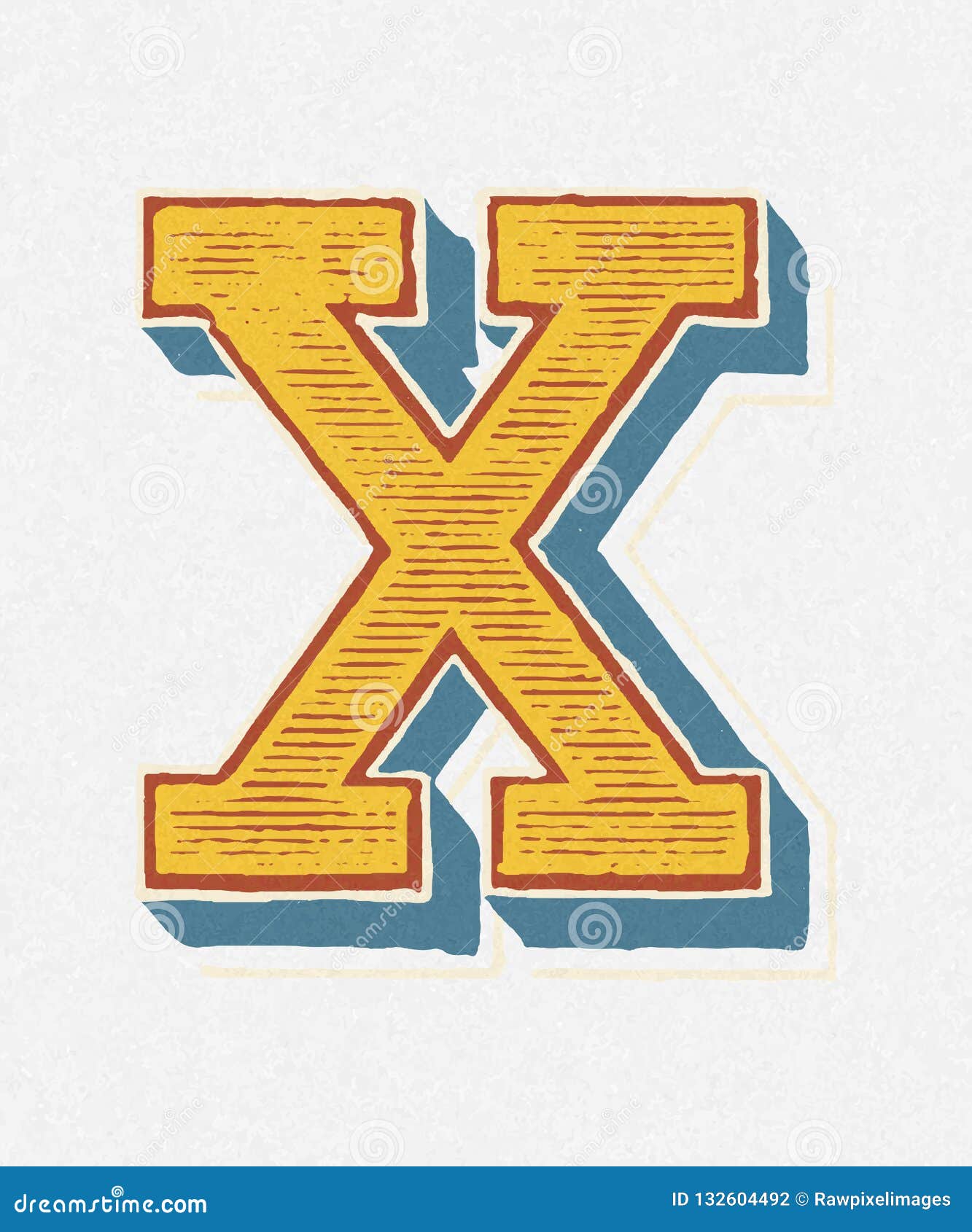 Capital Letter X Vintage Typography Style Stock Vector - Illustration ...