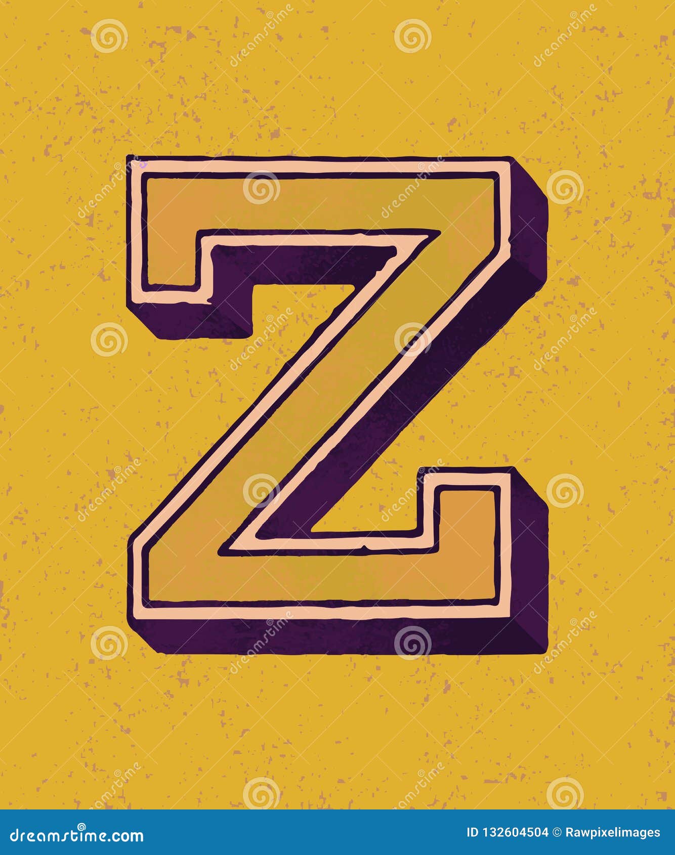 Capital Letter Z Vintage Typography Style Stock Vector - Illustration ...