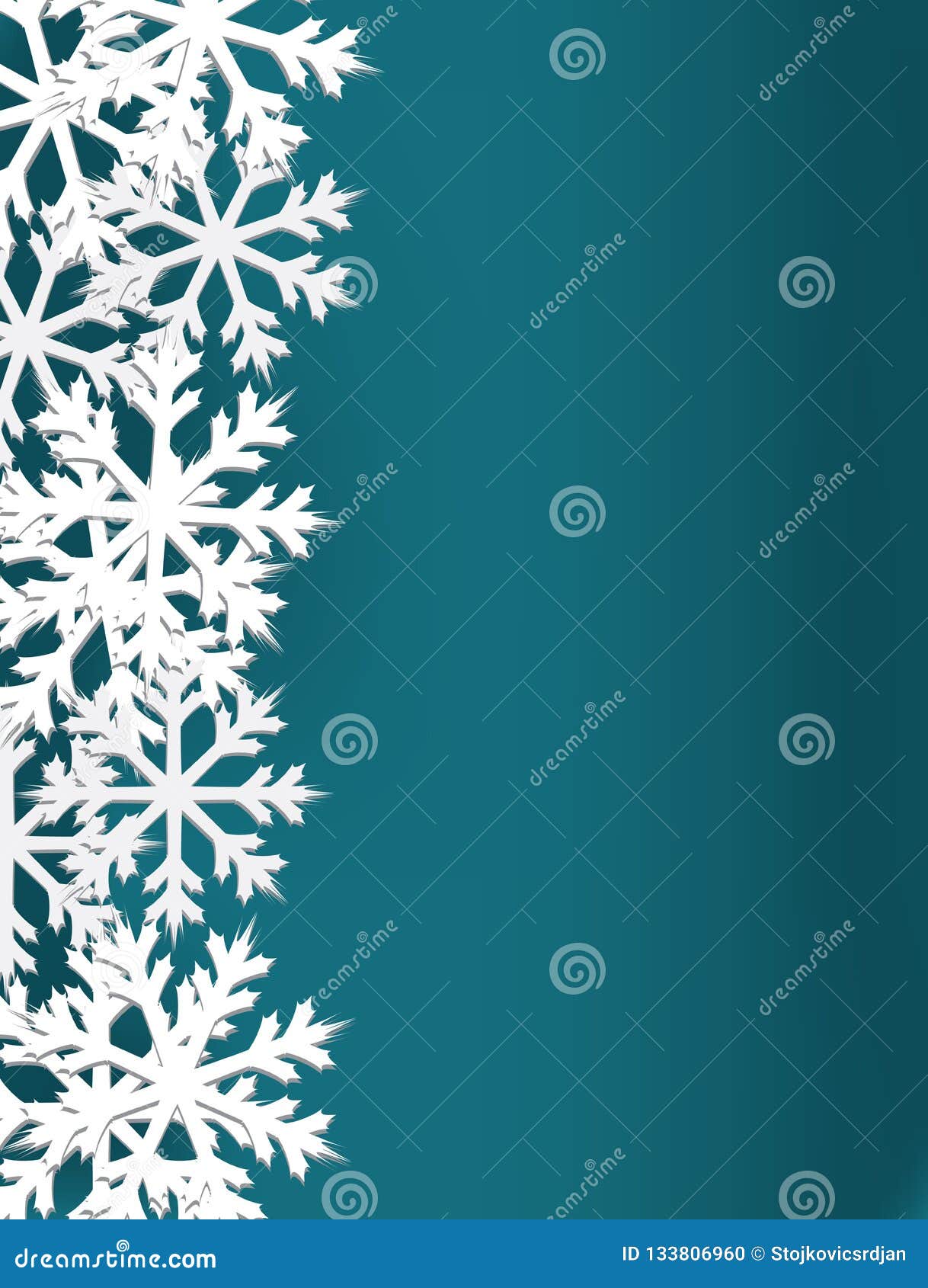 Snowflake Card on Blue Background Stock Vector - Illustration of cute ...