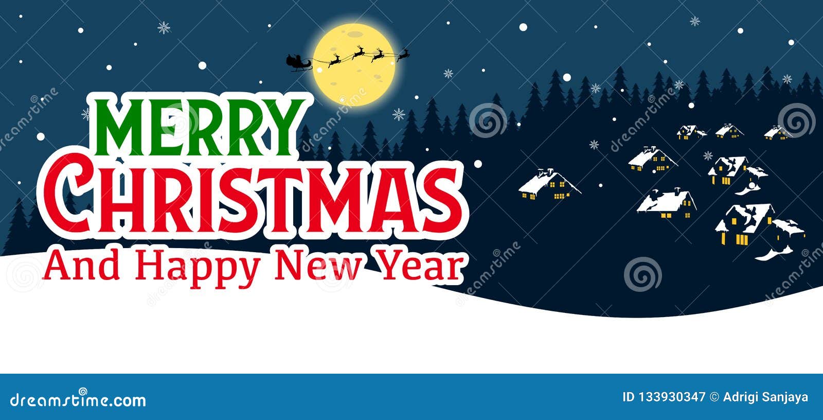 Christmas Banner with Night Background Vector Stock Vector ...