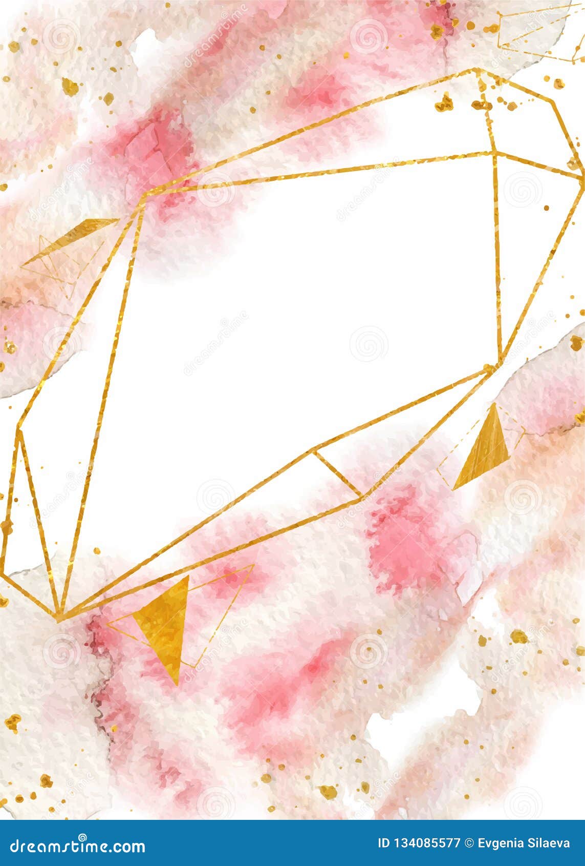 Watercolor Abstract Background, Hand Drawn Watercolour Pink and Gold ...