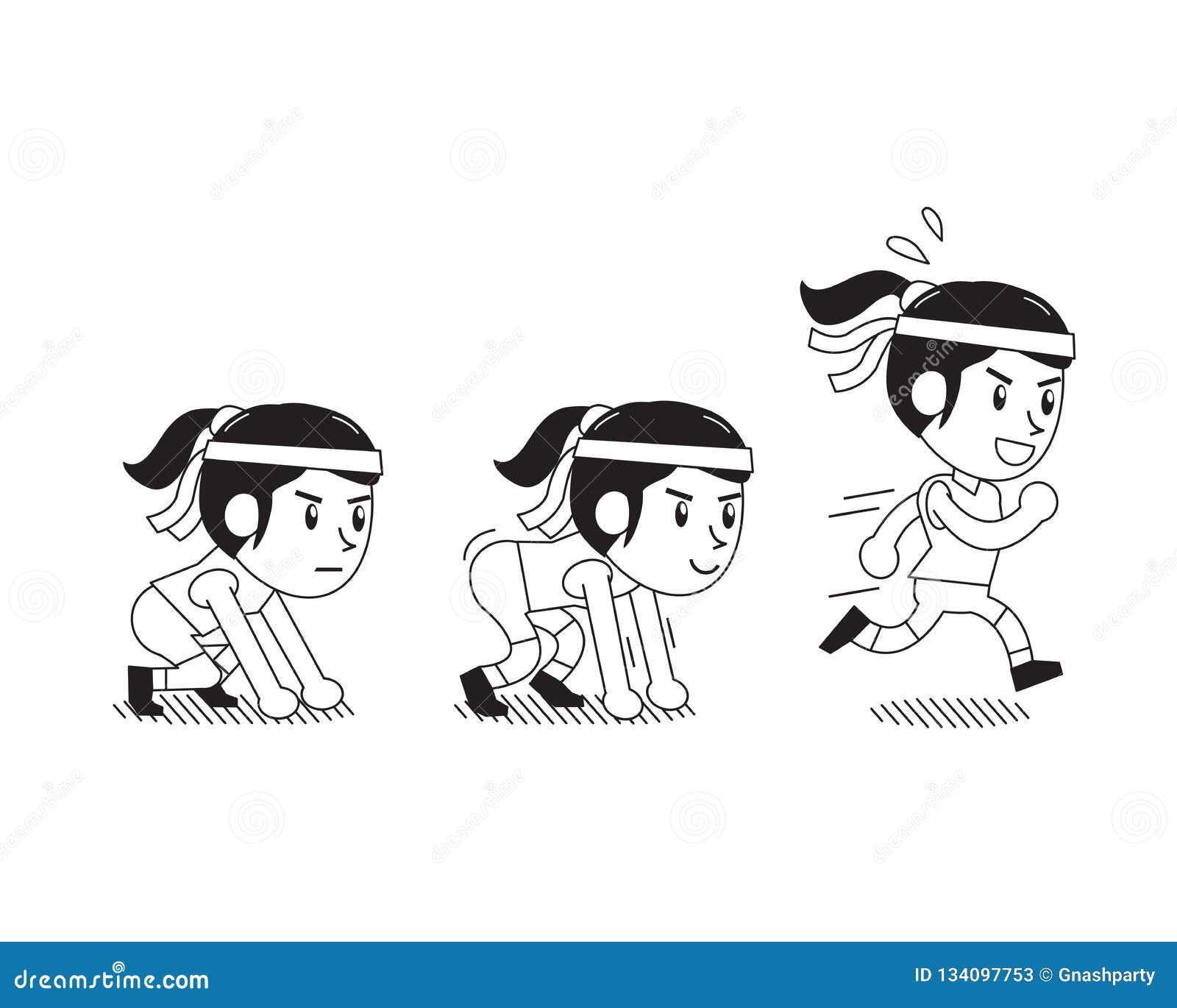 Vector Cartoon Woman Running Step Stock Vector - Illustration of ...