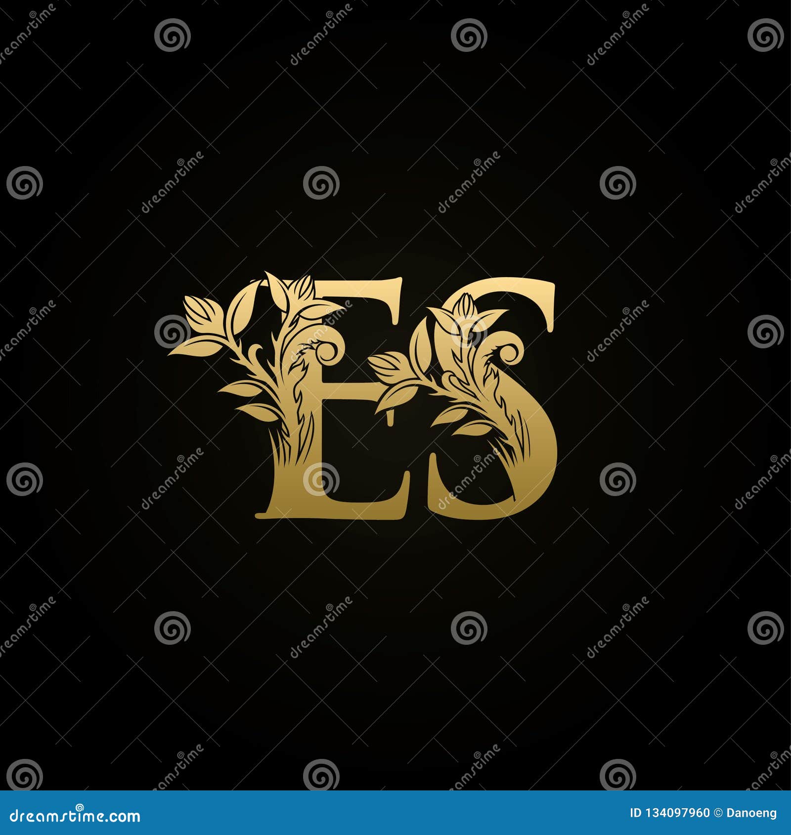 Classy ES Letter Gold logo stock illustration. Illustration of classy ...