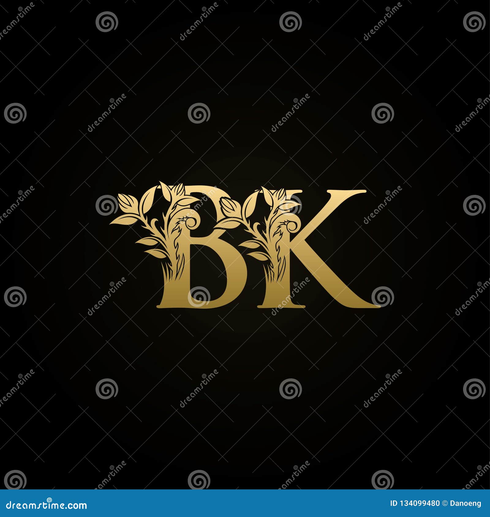 Classy BK Letter Gold logo stock illustration. Illustration of logo ...