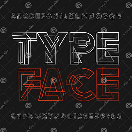 Abstract Geometric Alphabet Typeface. Futuristic Letters and Numbers ...