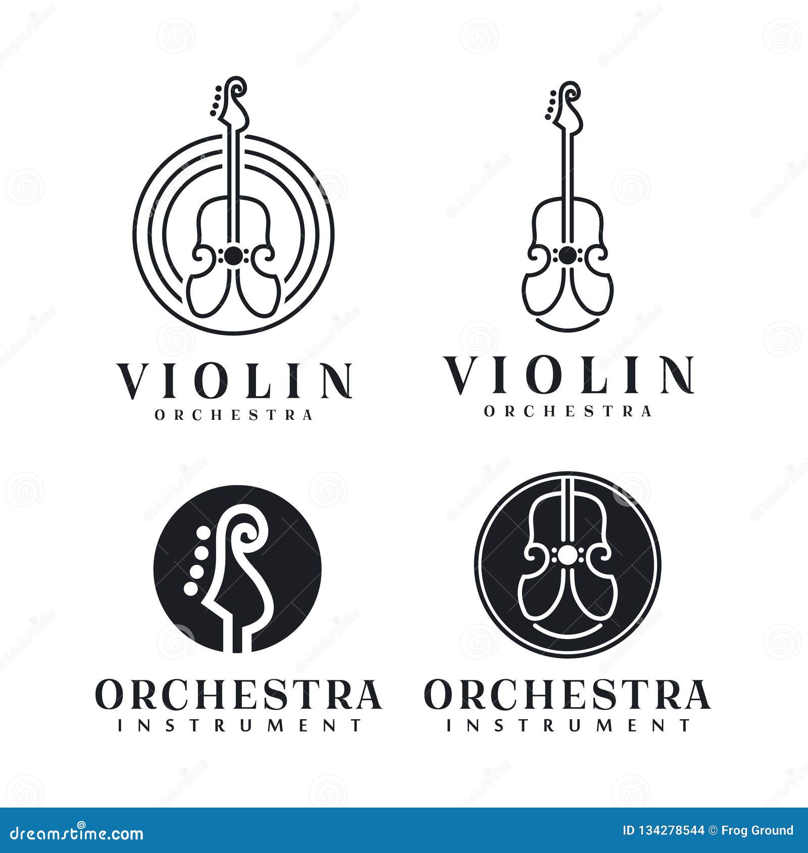 Line Art Violin / Cello Logo Design Inspiration - Vector Illustration ...