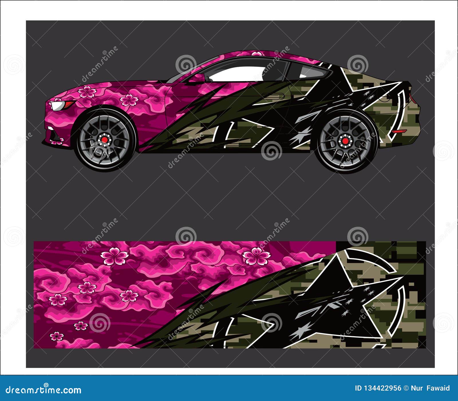 Car and Vehicle Abstract Racing Graphic Kit Background for Wrap and ...