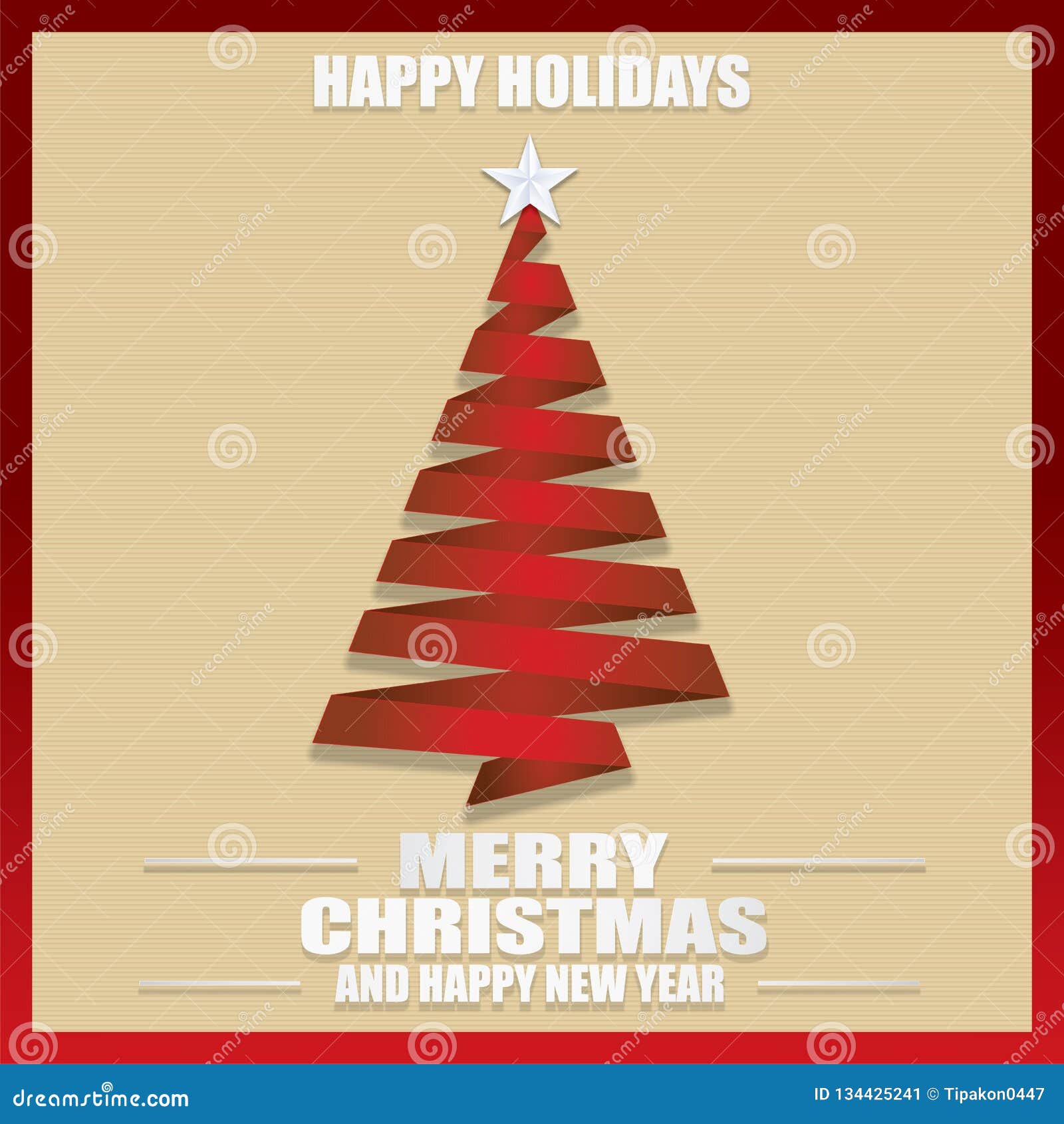 Happy Holidays, Christmas Tree. Stock Vector - Illustration of element ...