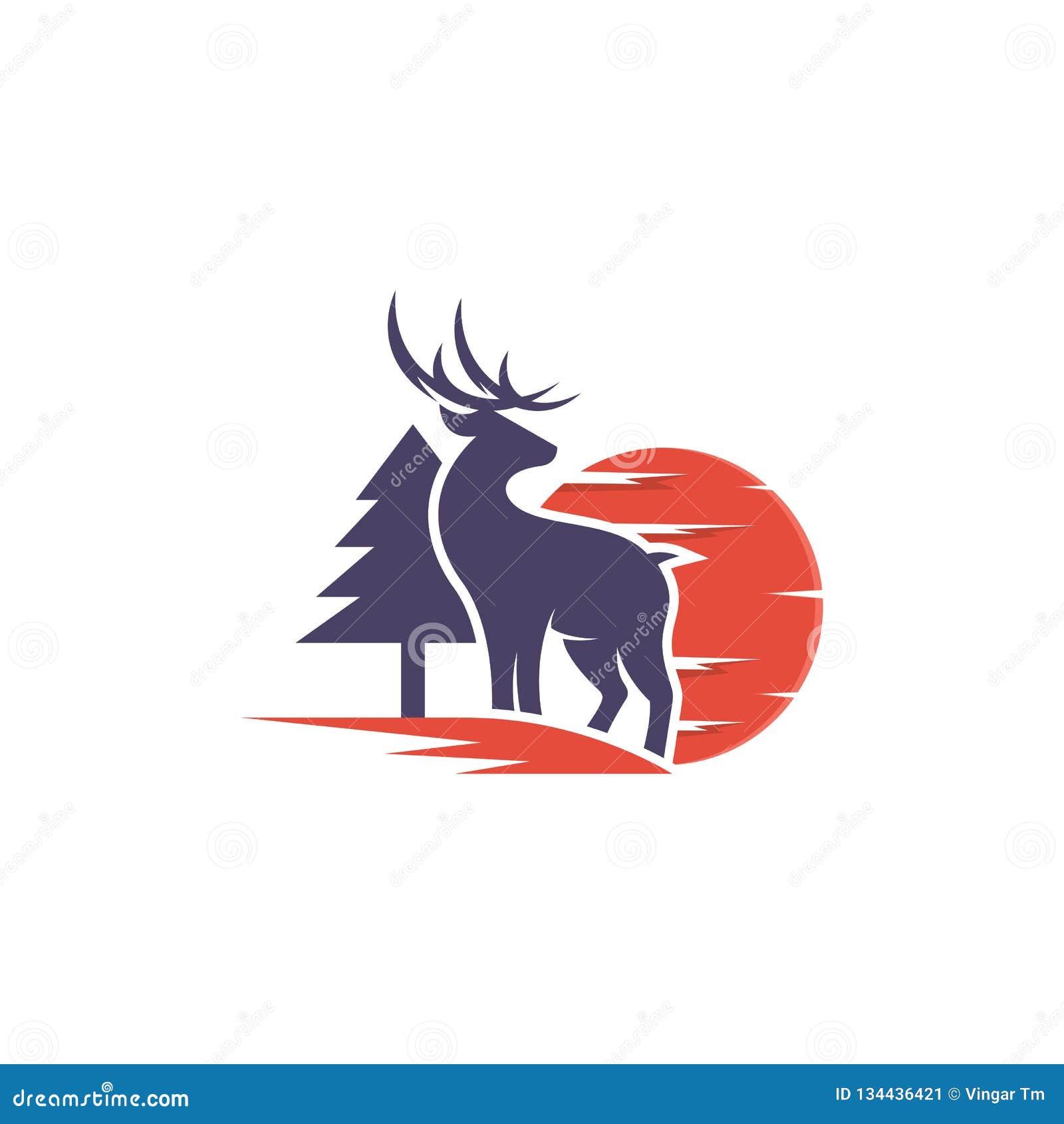 Vector Illustration of Deer Logo Stock Illustration - Illustration of ...