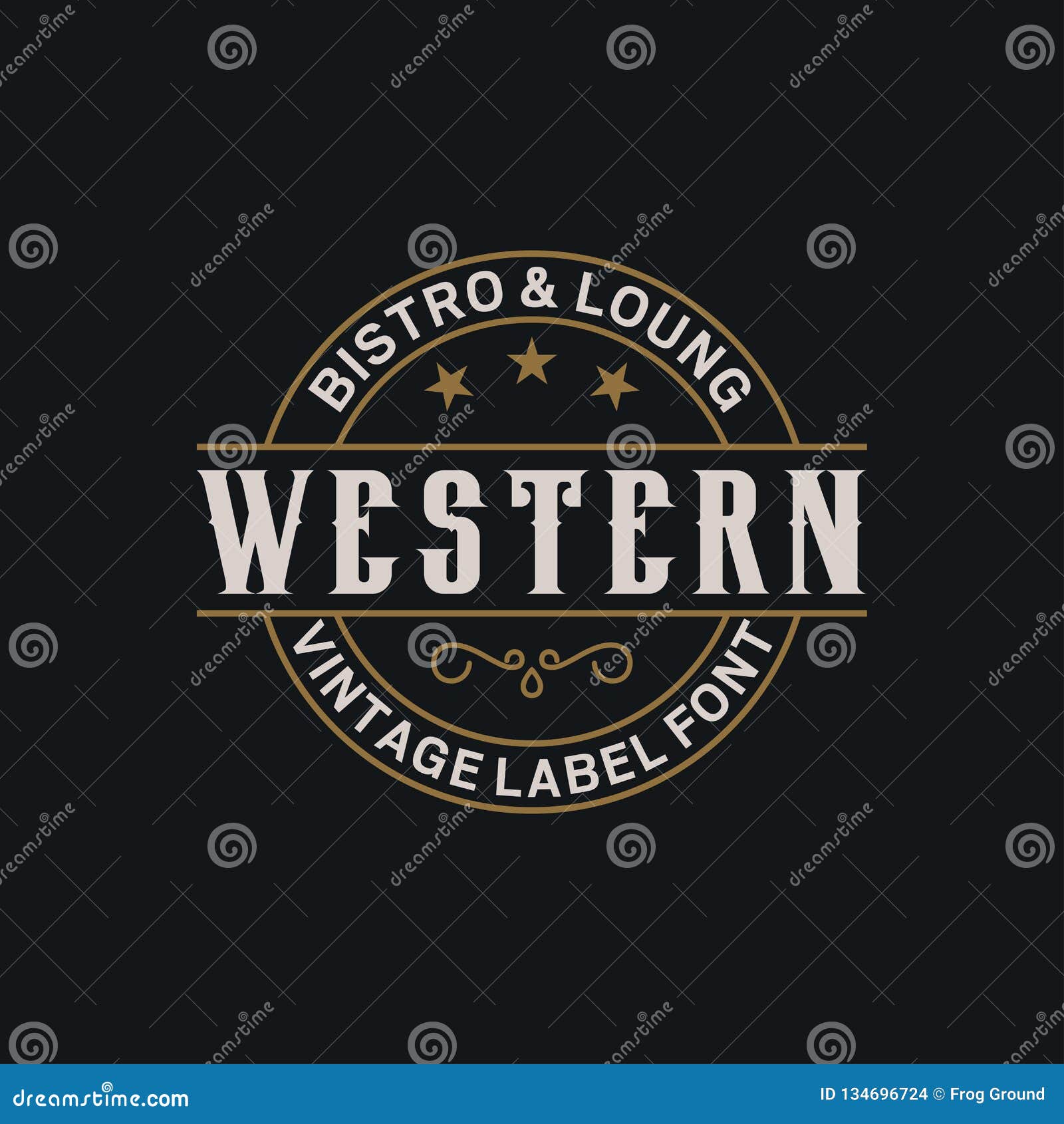 Vintage Country Emblem Typography For Western Bar/Restaurant Logo ...
