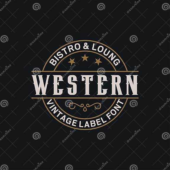 Vintage Country Emblem Typography for Western Bar/Restaurant Logo ...