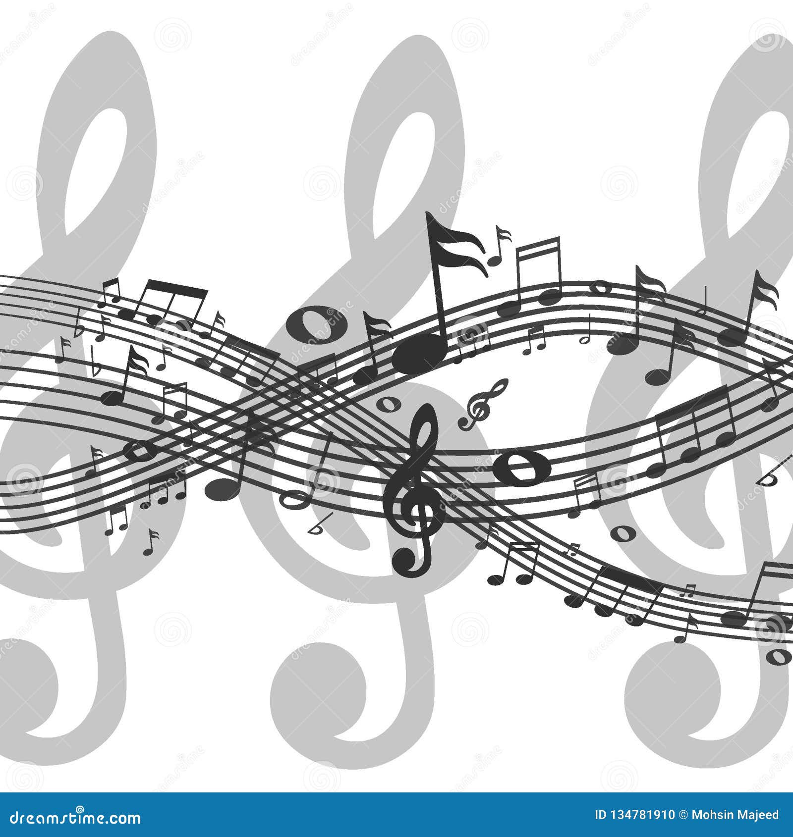 Music Notes Musical Notes Watercolor Background - Vector Illustrator ...