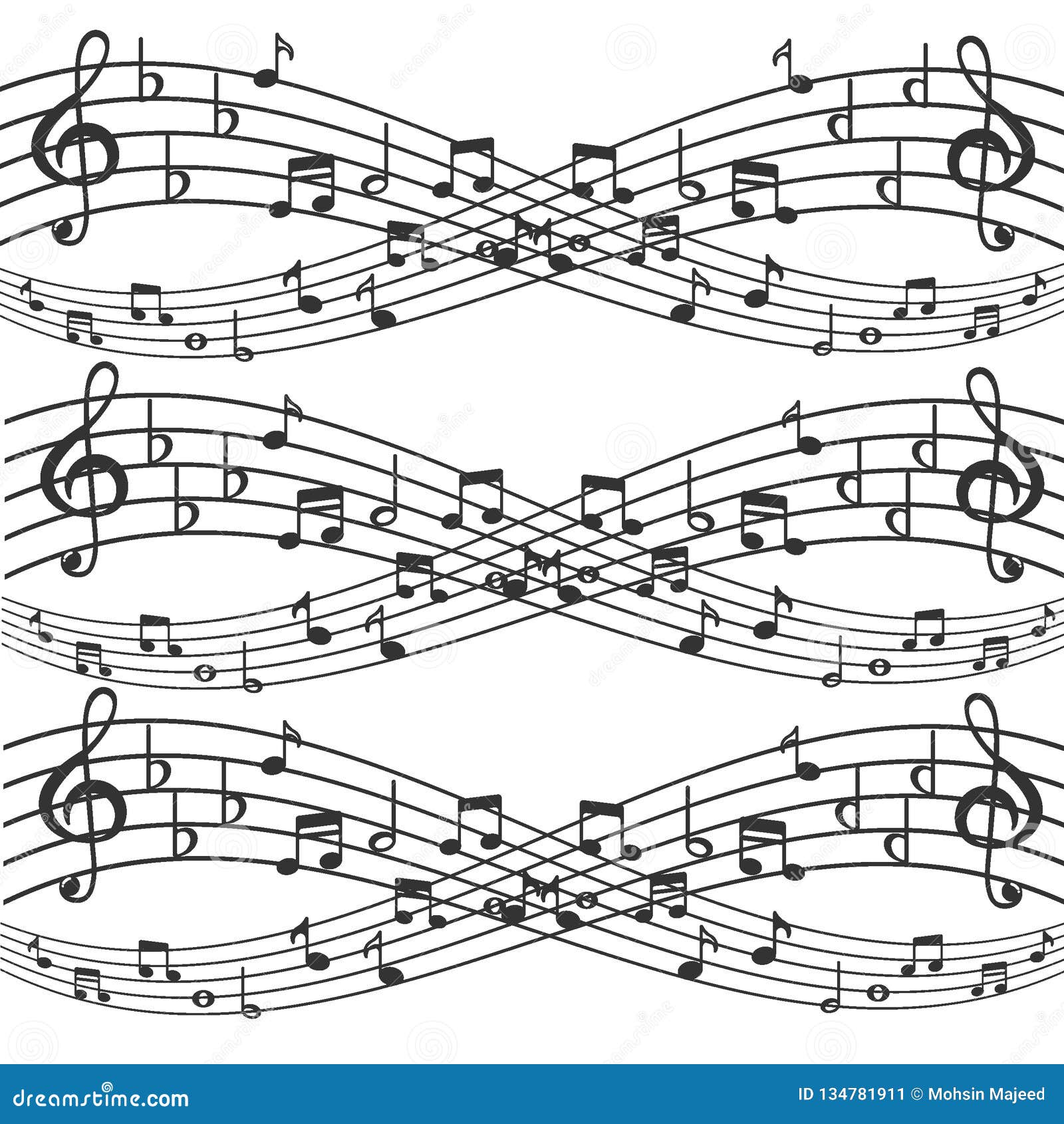 Music Notes Musical Notes Watercolor Background - Vector Illustrator ...
