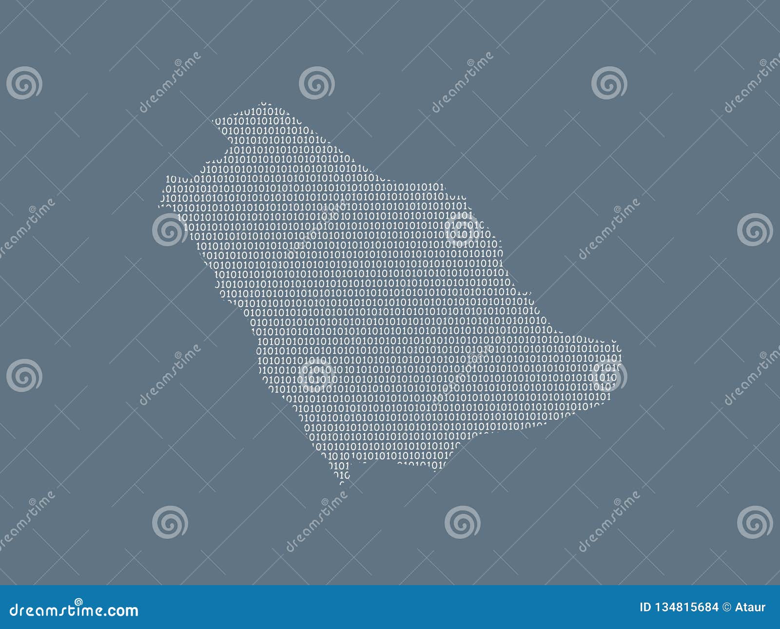 Saudi Arabia Vector Map Using White Binary Digits on Dark Background To ...