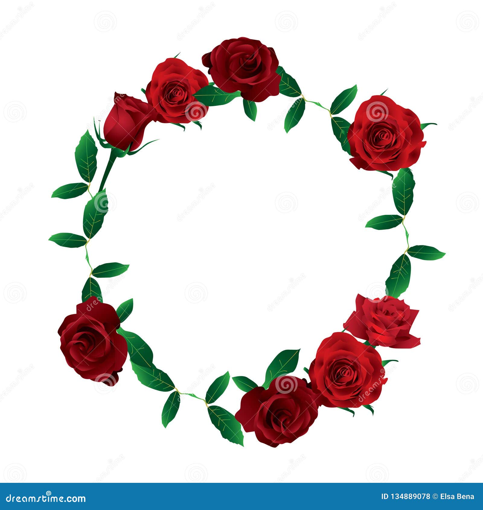 Flower Crown, Floral Circle, Simple Design for Wedding Invitation and ...