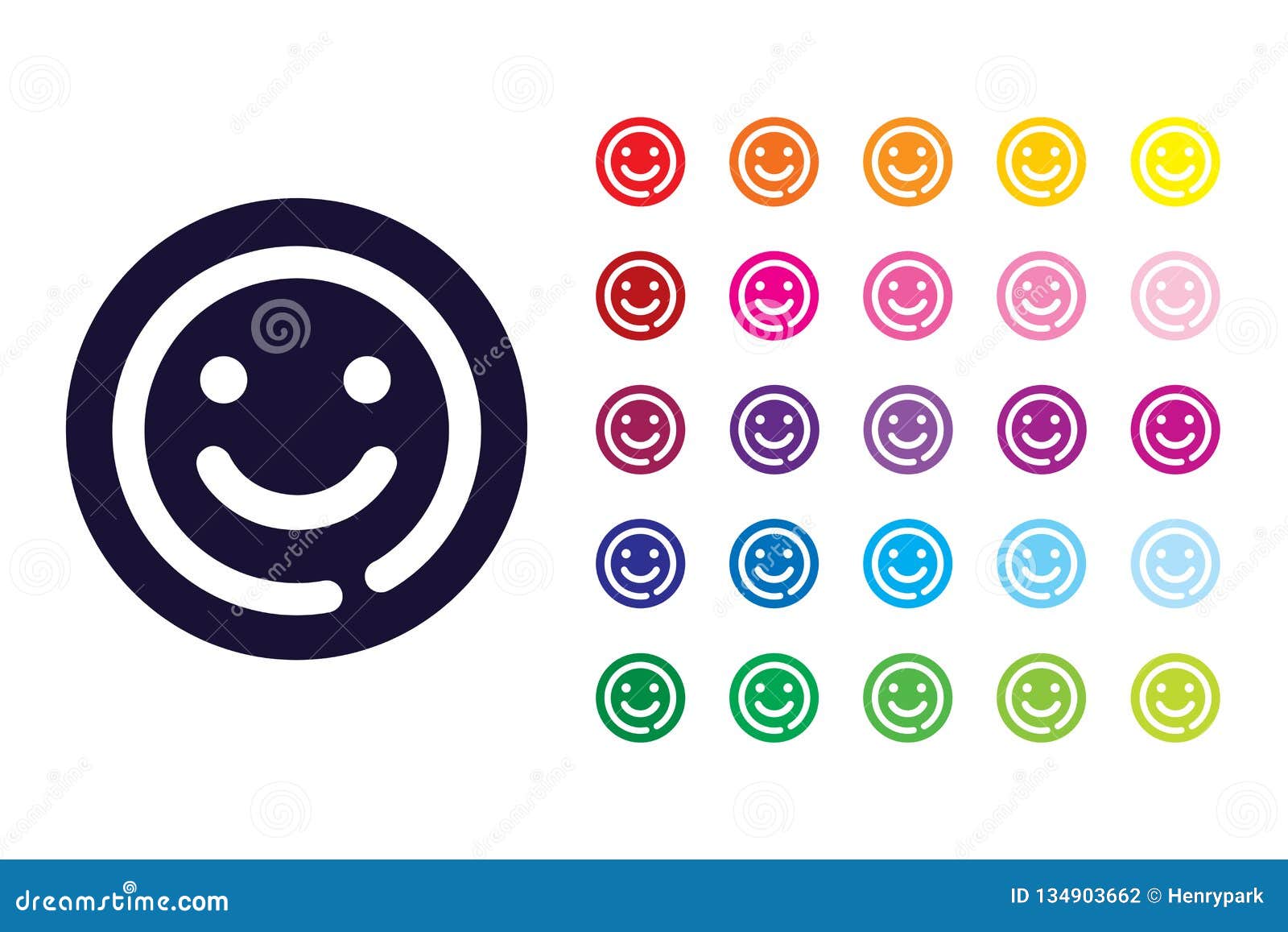 Happy Sign Icon. Happy Color Symbol. Stock Vector - Illustration of ...