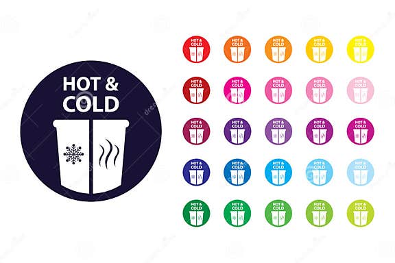 Hot and Cold Sign Icon. Hot and Cold Color Symbol. Stock Vector ...